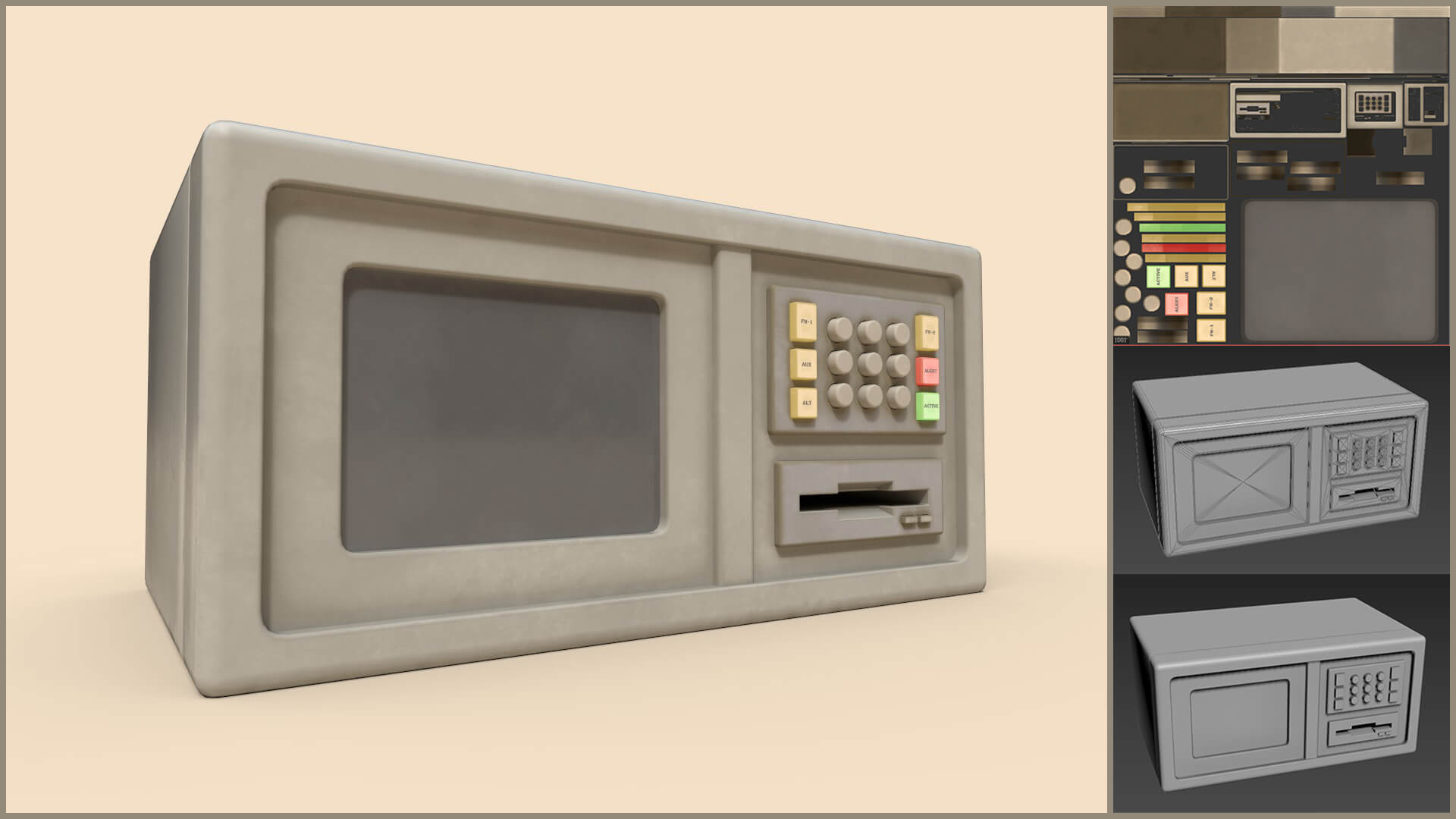 Basic Stylized Retrofuturism Console - 3D Model by Art_Teeves