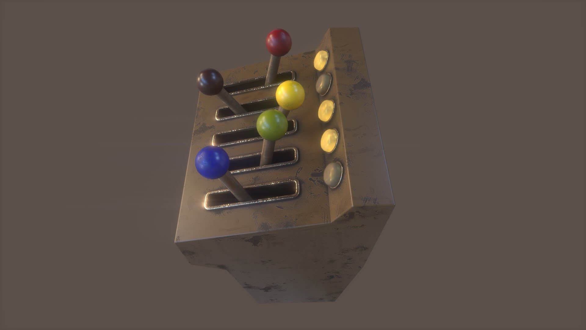 Cartoony Stylized Lever Console - 3D Model by Art_Teeves