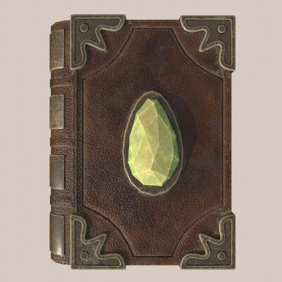 Fantasy Spellbook With Egg Crystal - 3D Model by Art_Teeves