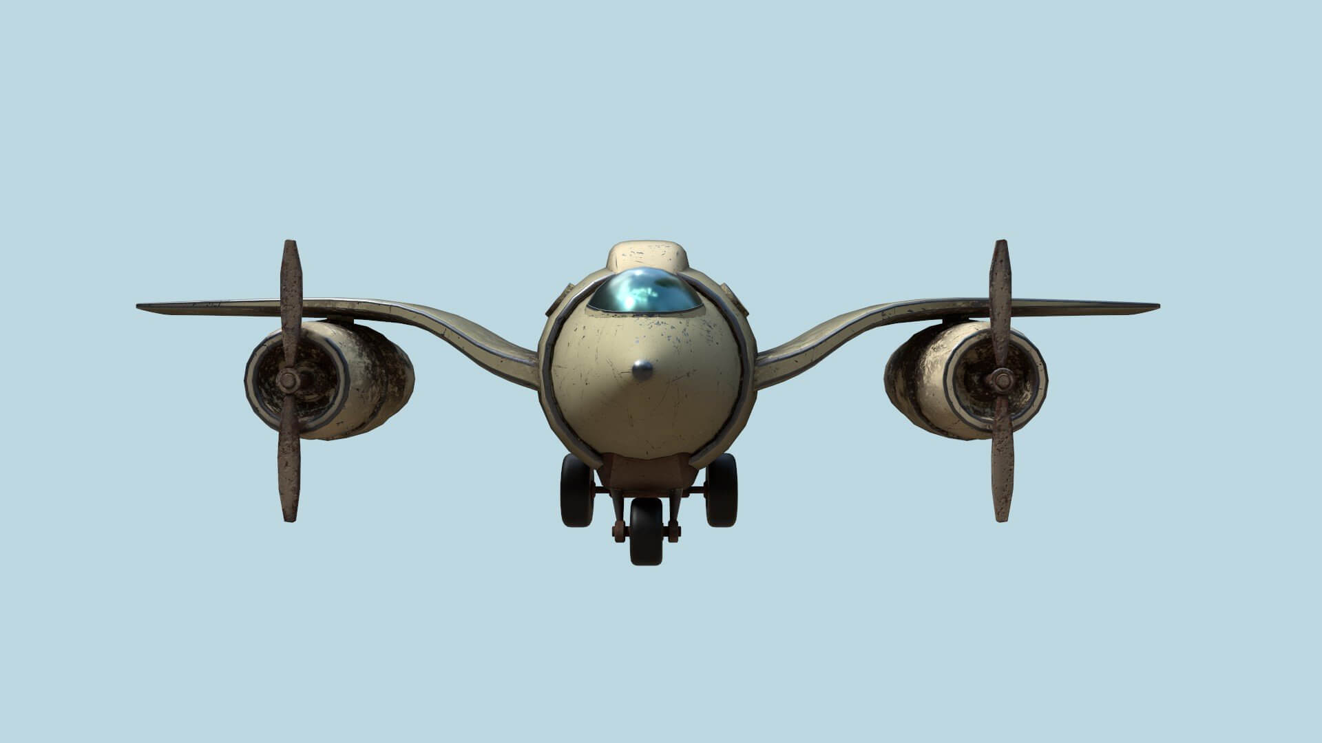 Fat Seagull Cartoony Stylized Plane - 3D Model by Art_Teeves