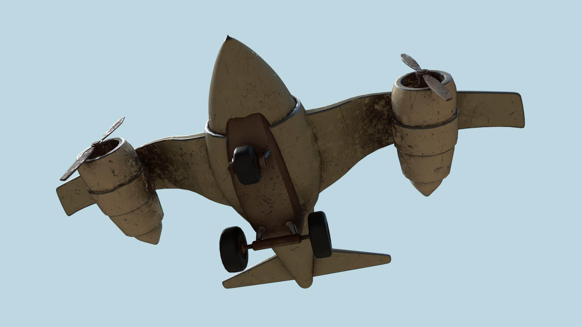 Fat Seagull Cartoony Stylized Plane - 3D Model by Art_Teeves