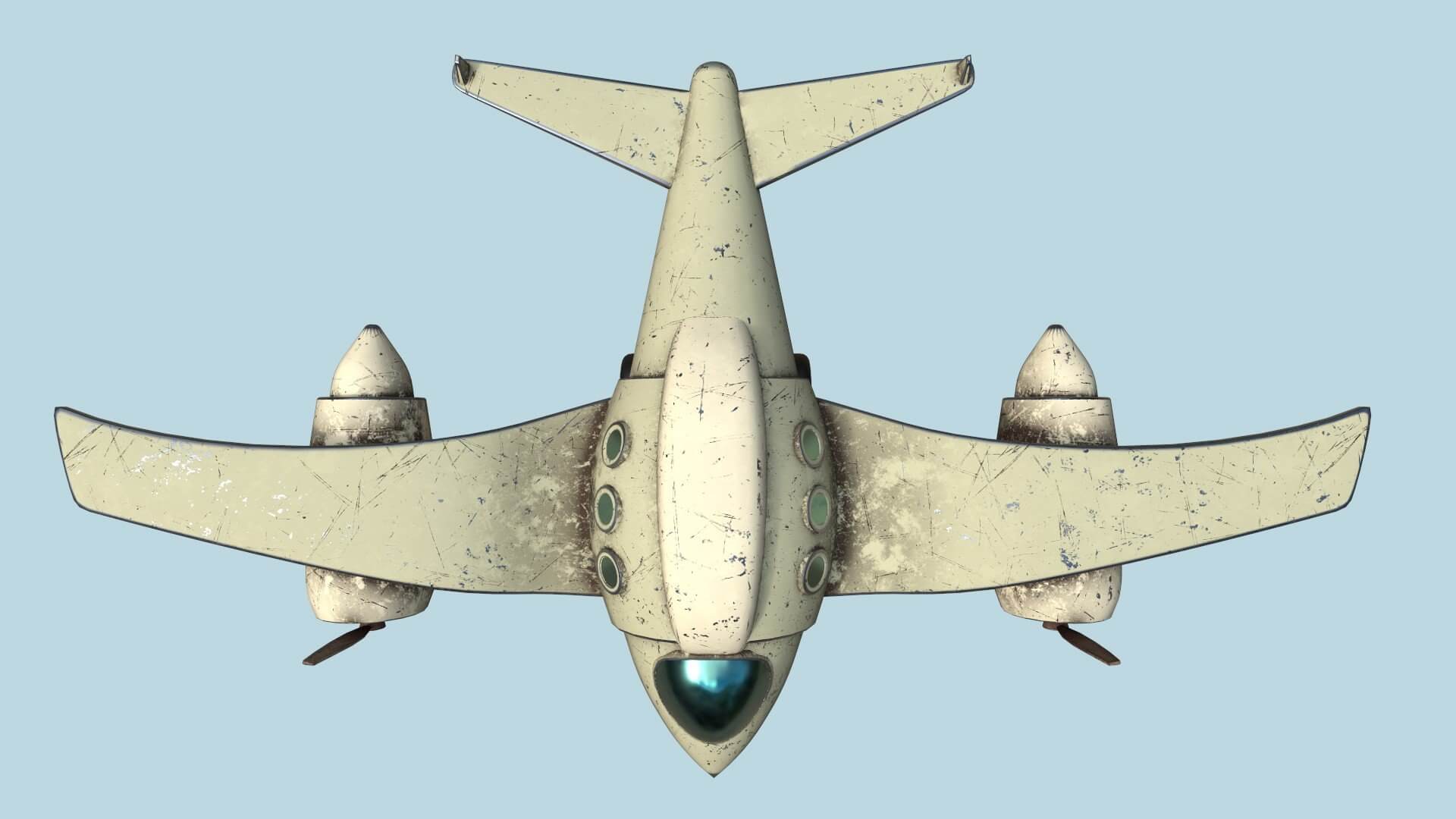 Fat Seagull Cartoony Stylized Plane - 3D Model by Art_Teeves