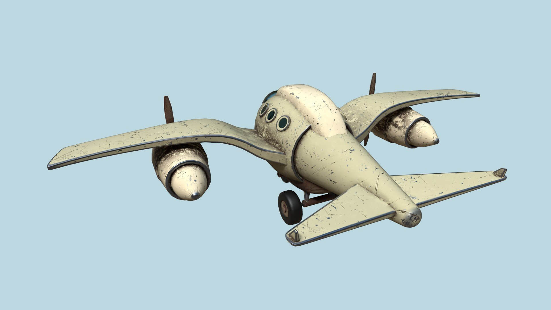 Fat Seagull Cartoony Stylized Plane - 3D Model by Art_Teeves