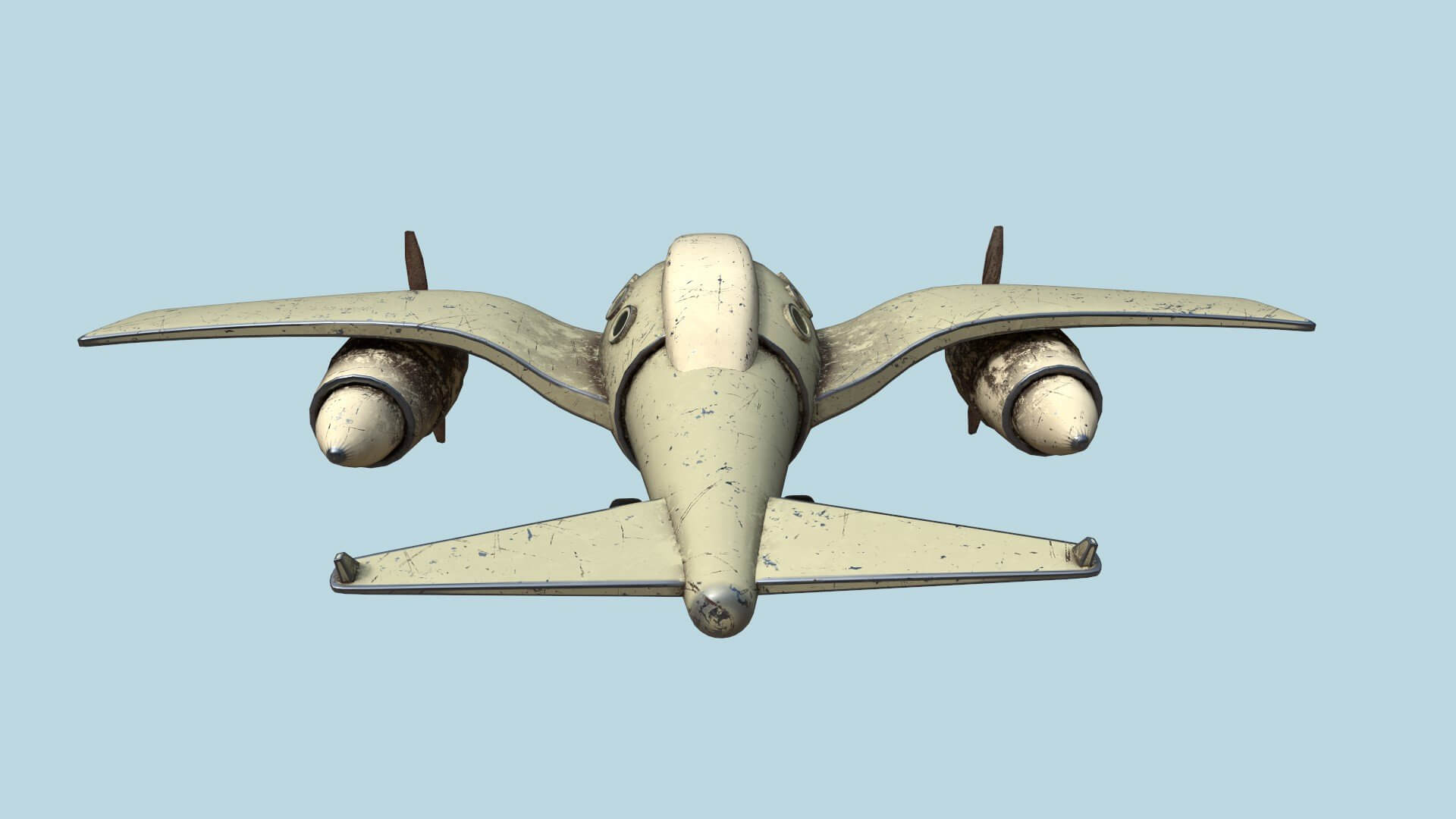 Fat Seagull Cartoony Stylized Plane - 3D Model by Art_Teeves