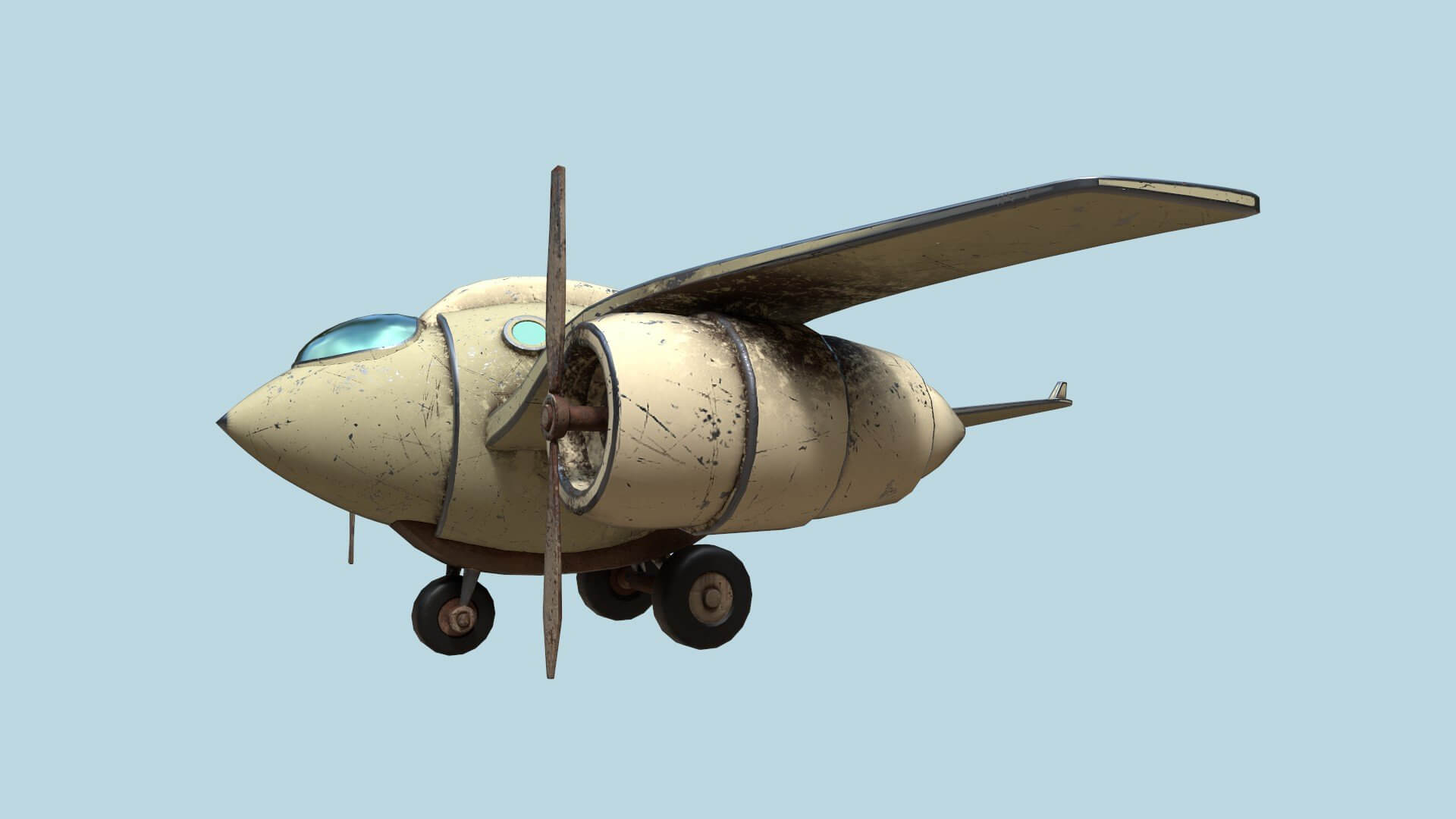 Fat Seagull Cartoony Stylized Plane - 3D Model by Art_Teeves