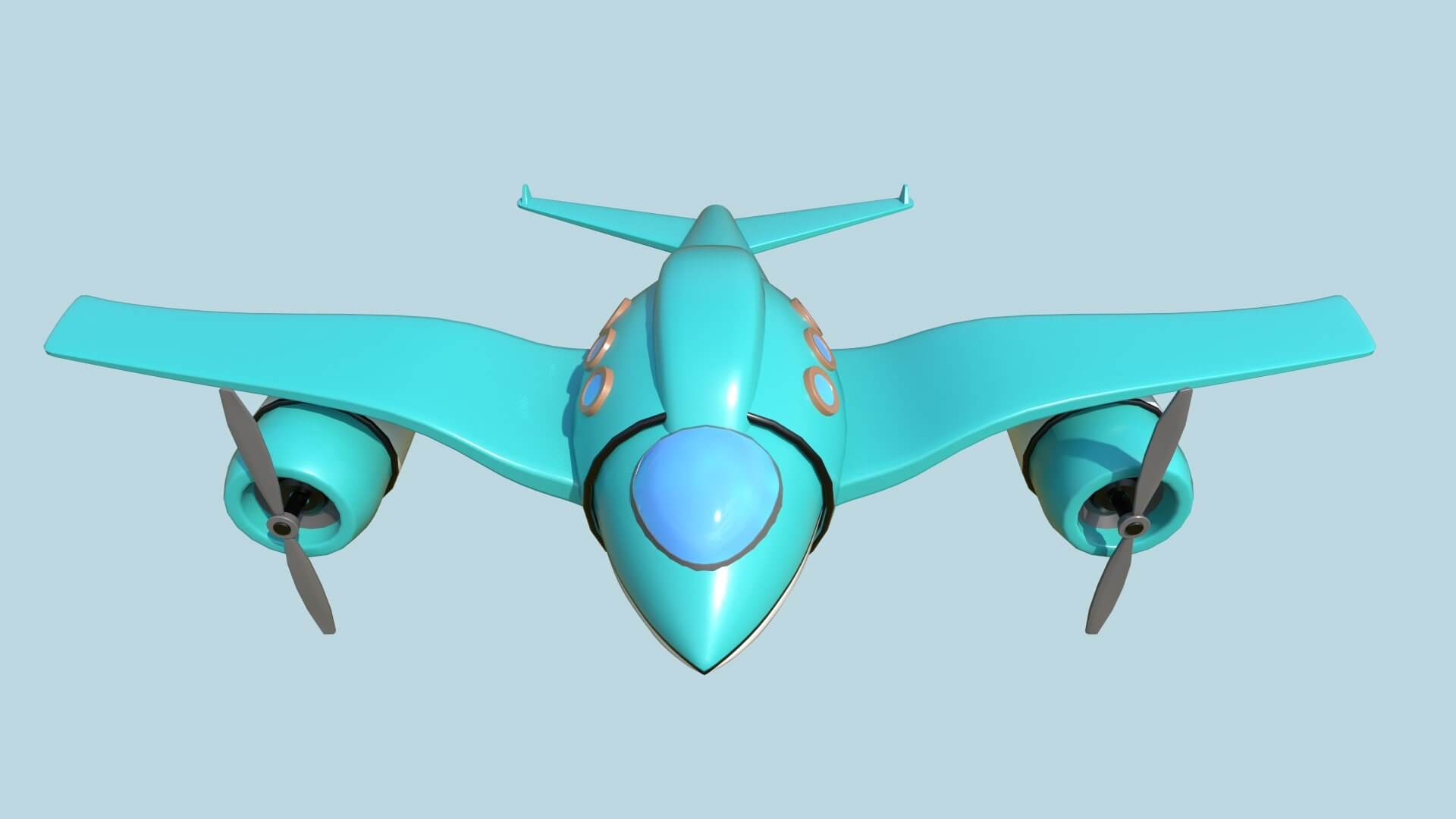 Fat Seagull Cartoony Stylized Plane - 3D Model by Art_Teeves