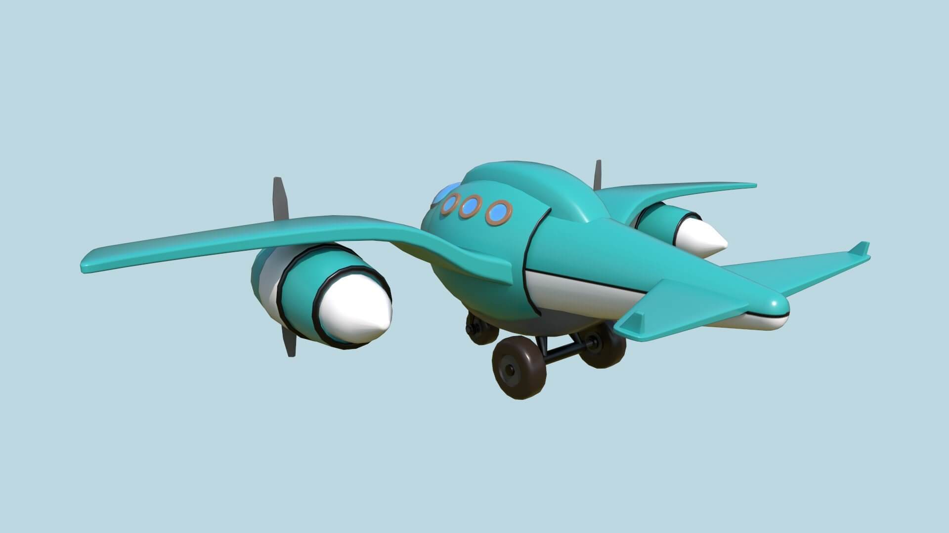 Fat Seagull Cartoony Stylized Plane - 3D Model by Art_Teeves