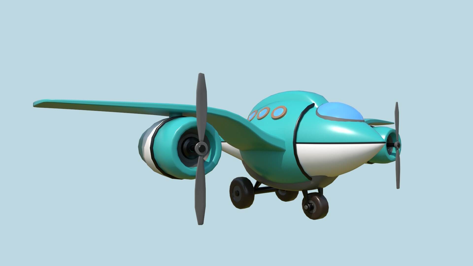 Fat Seagull Cartoony Stylized Plane - 3D Model by Art_Teeves