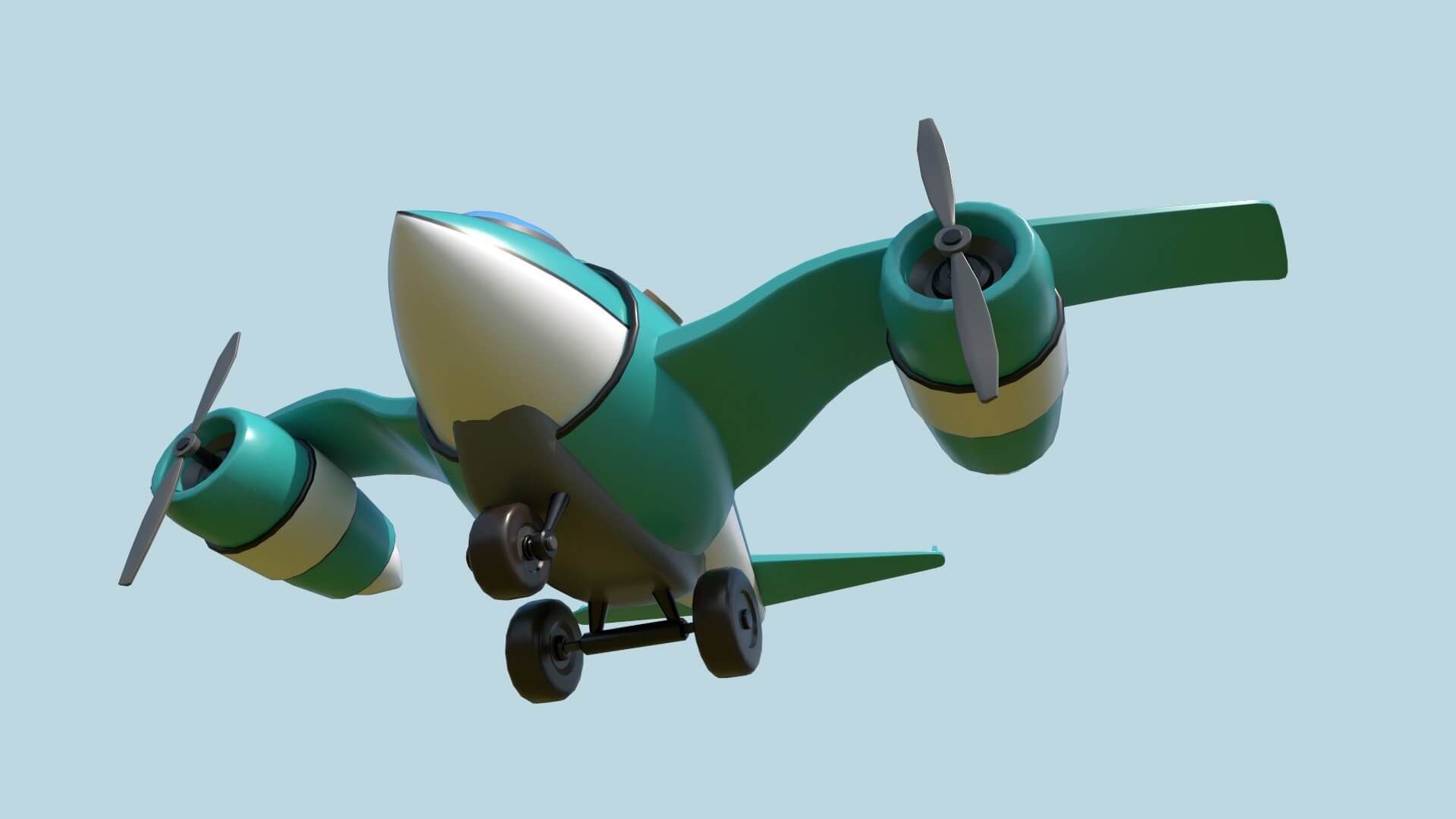 Fat Seagull Cartoony Stylized Plane - 3D Model by Art_Teeves