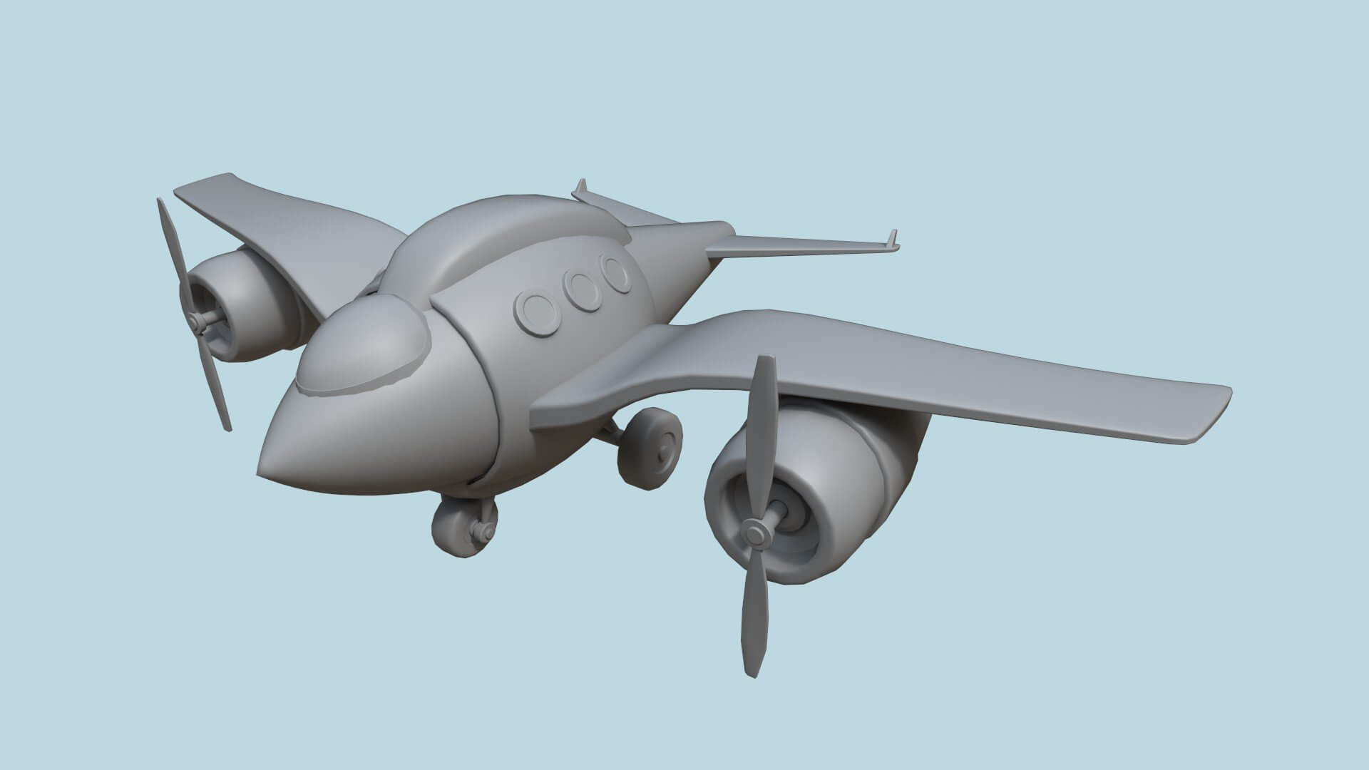 Fat Seagull Cartoony Stylized Plane - 3D Model by Art_Teeves
