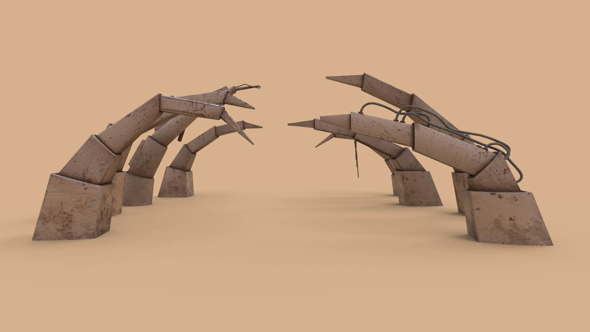 Post-Apocalypse Stylized Robot Rib Ruins 3D Model by Art_Teeves