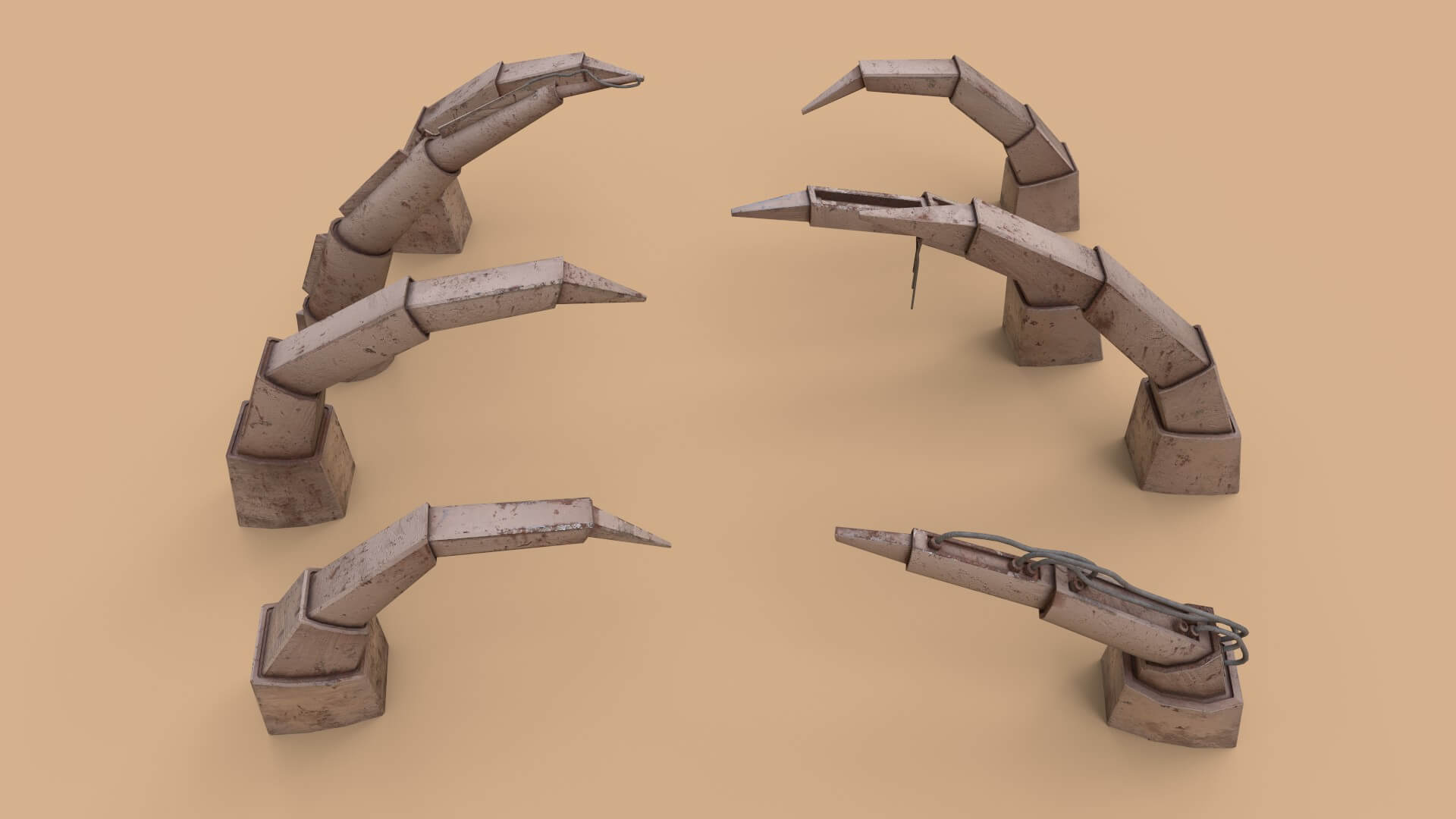 Post-Apocalypse Stylized Robot Rib Ruins 3D Model by Art_Teeves