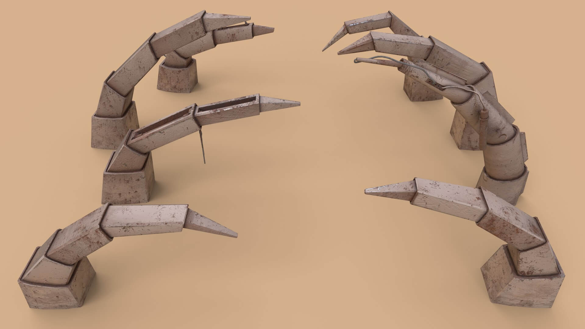 Post-Apocalypse Stylized Robot Rib Ruins 3D Model by Art_Teeves