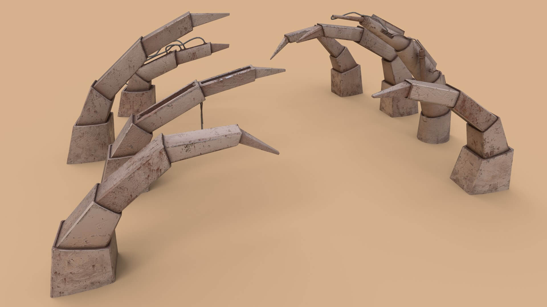 Post-Apocalypse Stylized Robot Rib Ruins 3D Model by Art_Teeves