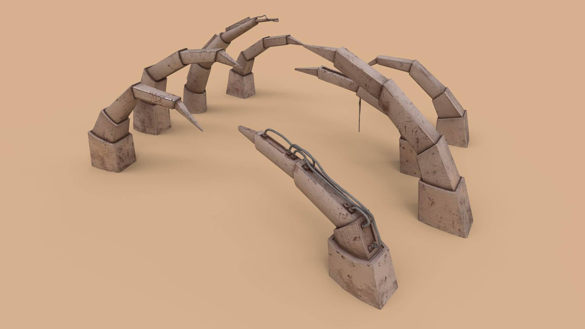 Post-Apocalypse Stylized Robot Rib Ruins 3D Model by Art_Teeves