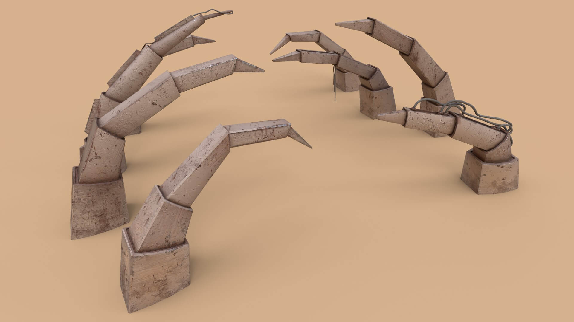 Post-Apocalypse Stylized Robot Rib Ruins 3D Model by Art_Teeves