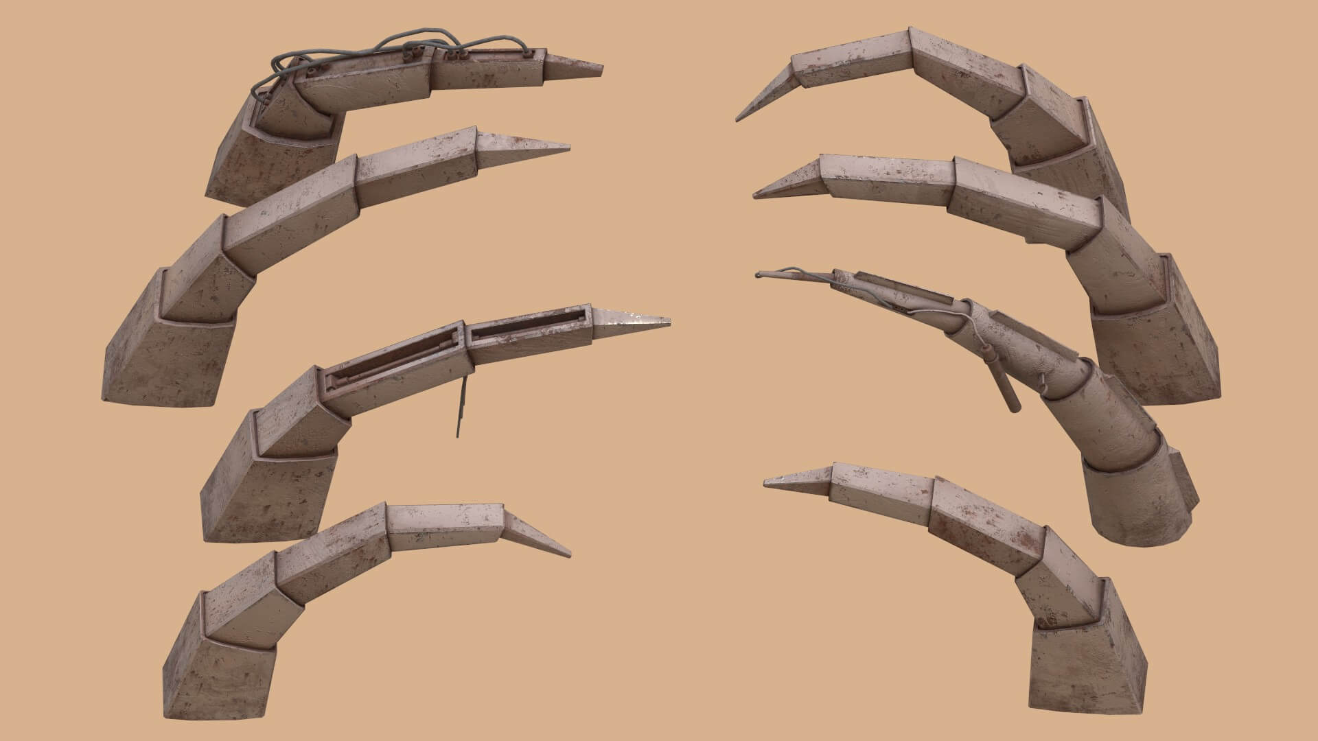 Post-Apocalypse Stylized Robot Rib Ruins 3D Model by Art_Teeves