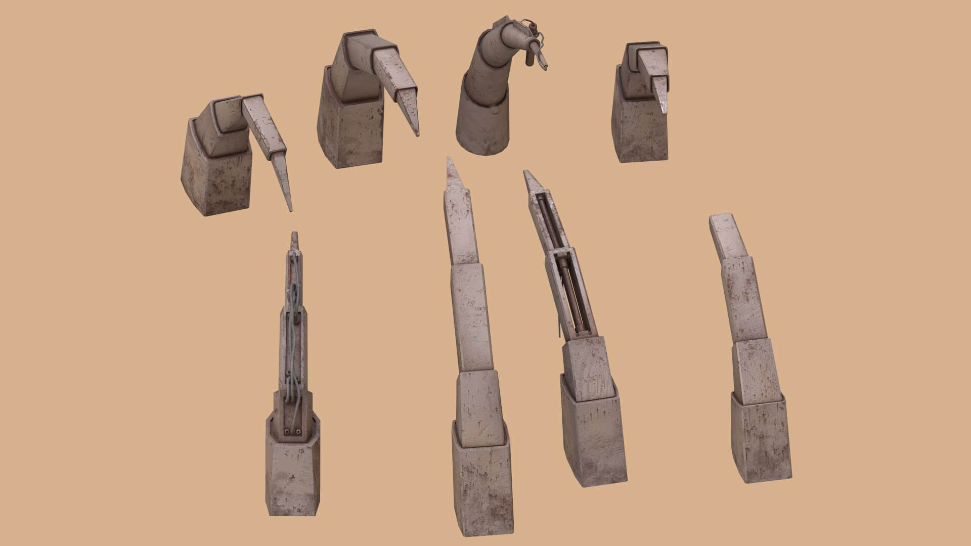 Post-Apocalypse Stylized Robot Rib Ruins 3D Model by Art_Teeves