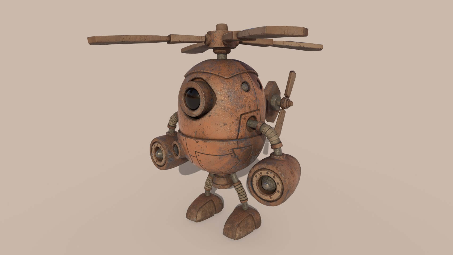 Retro Helibot - 3D Model by Art_Teeves