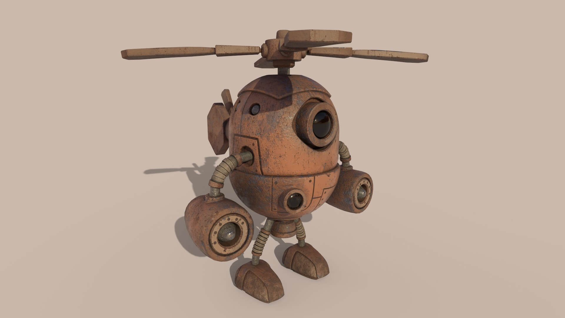 Retro Helibot - 3D Model by Art_Teeves