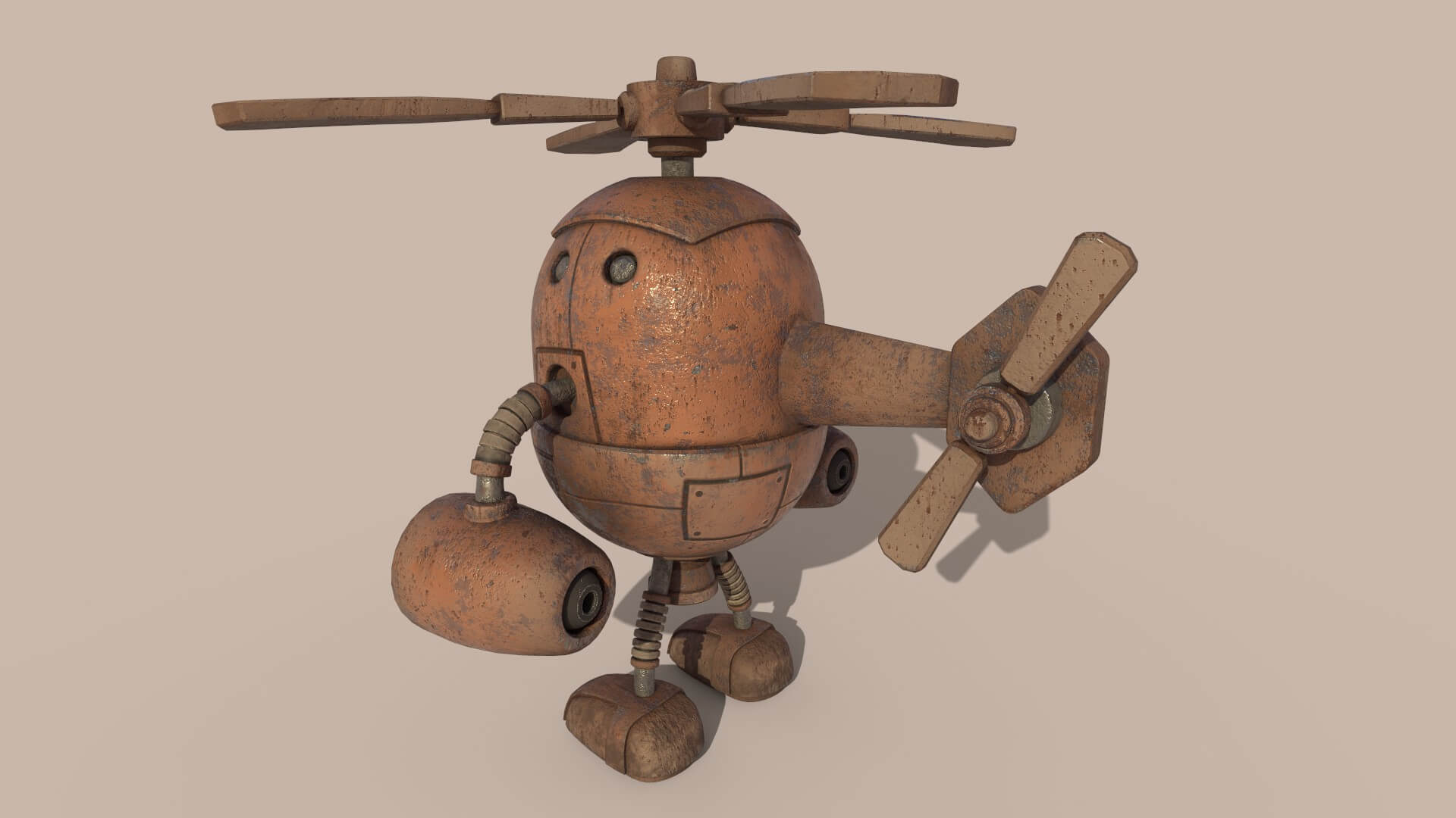 Retro Helibot - 3D Model by Art_Teeves