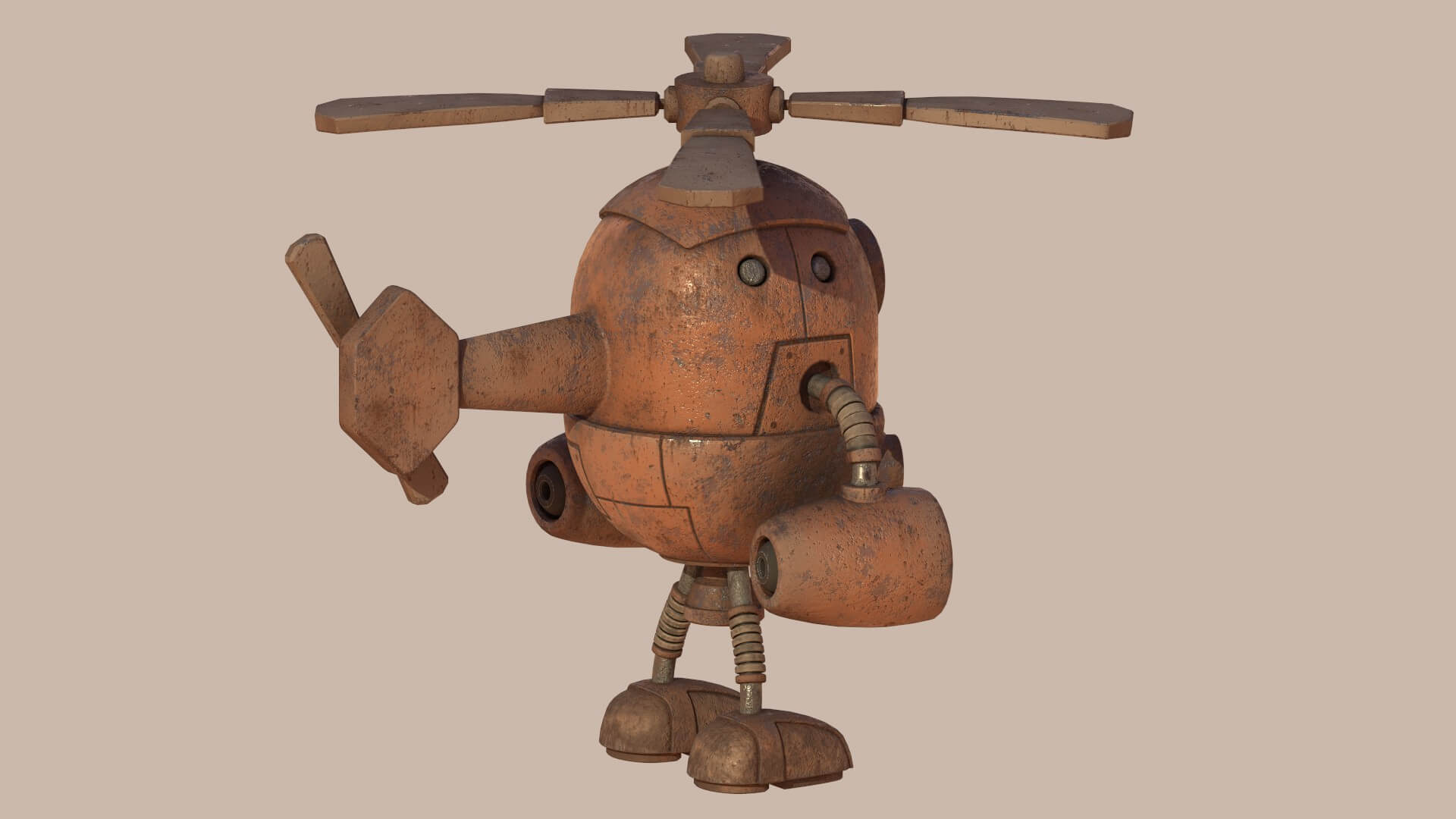 Retro Helibot - 3D Model by Art_Teeves