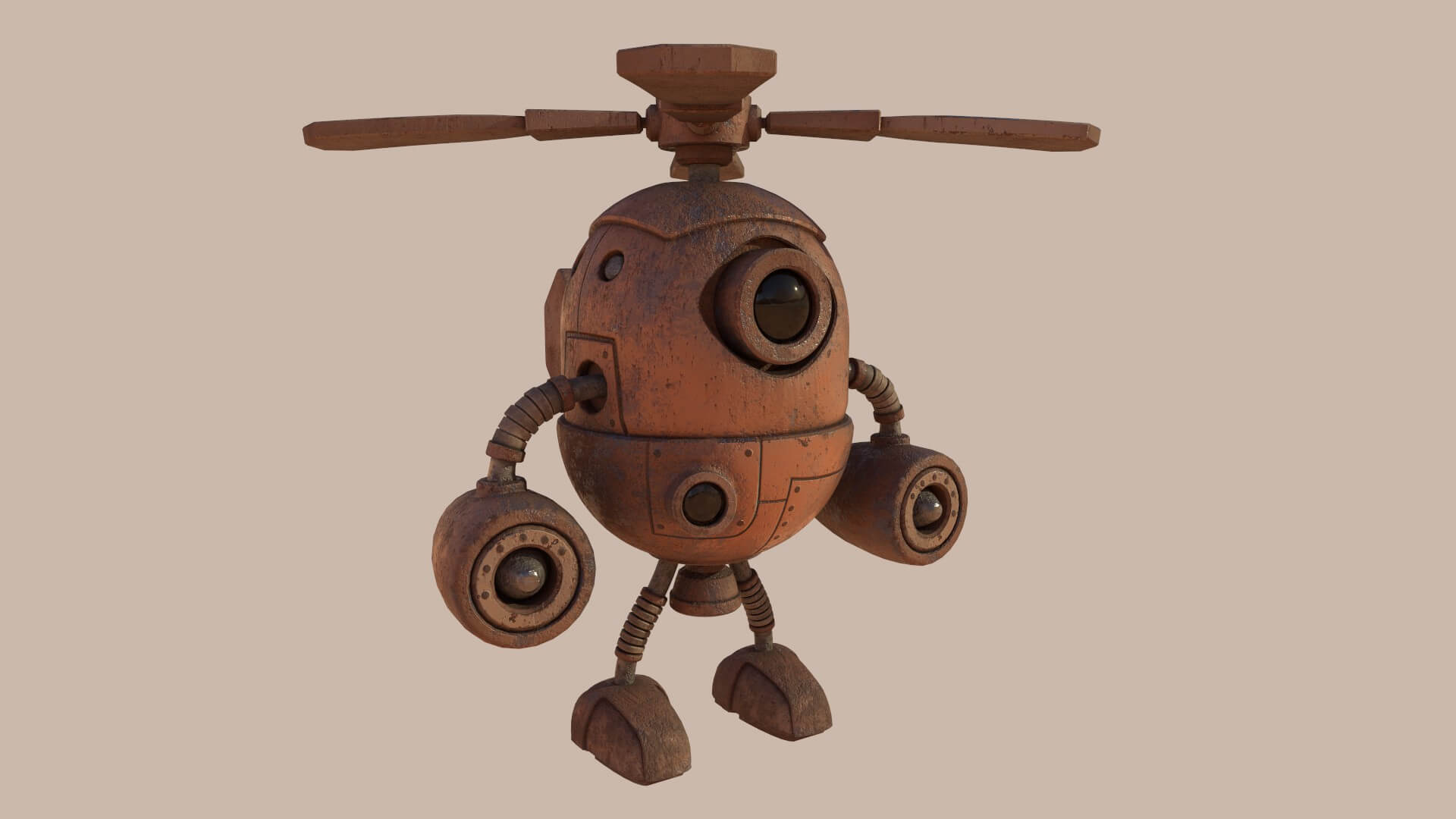 Retro Helibot - 3D Model by Art_Teeves