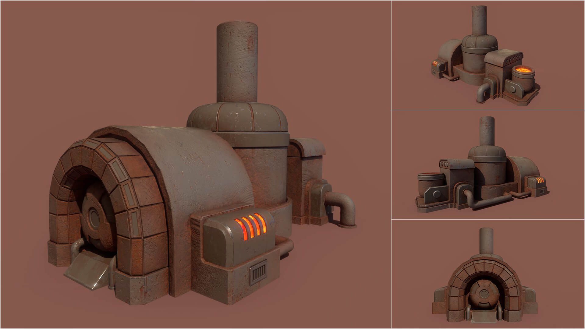 Retrofuturism Stylized Scifi Megaforge - 3D Model by Art_Teeves