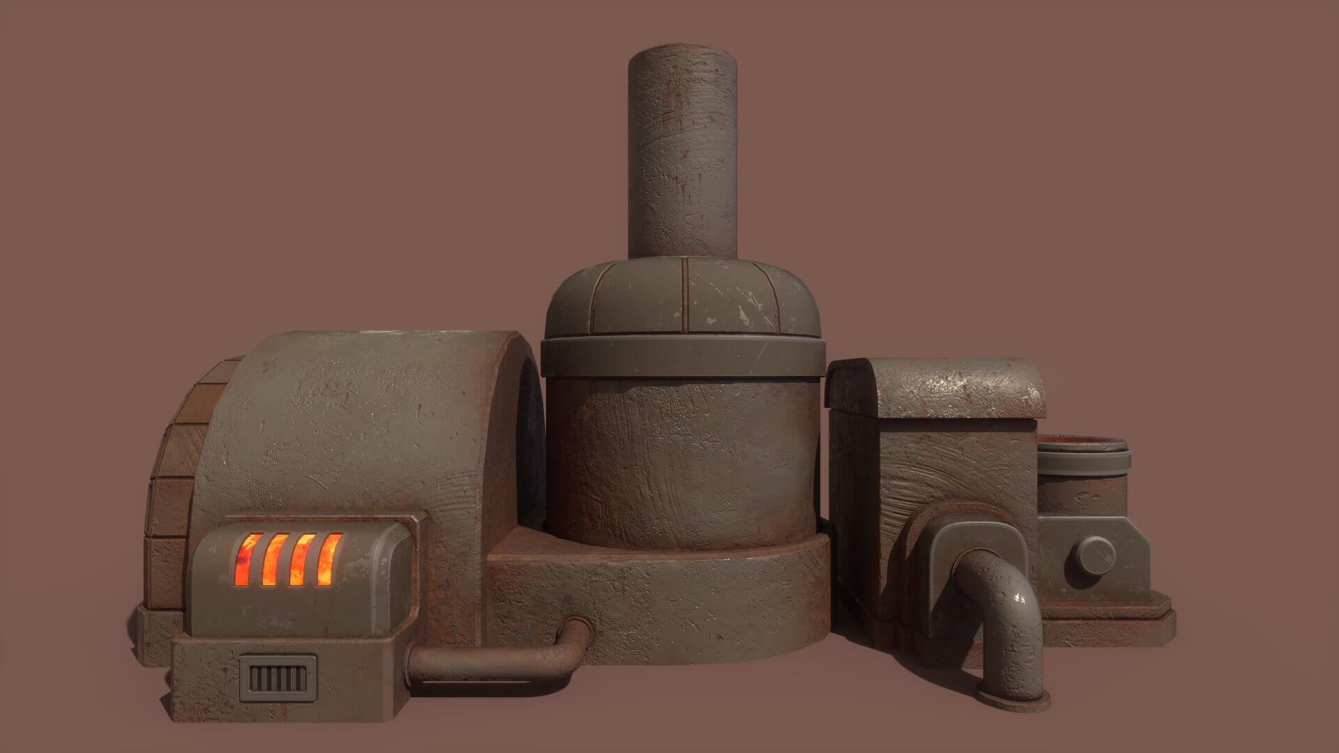 Retrofuturism Stylized Scifi Megaforge - 3D Model by Art_Teeves