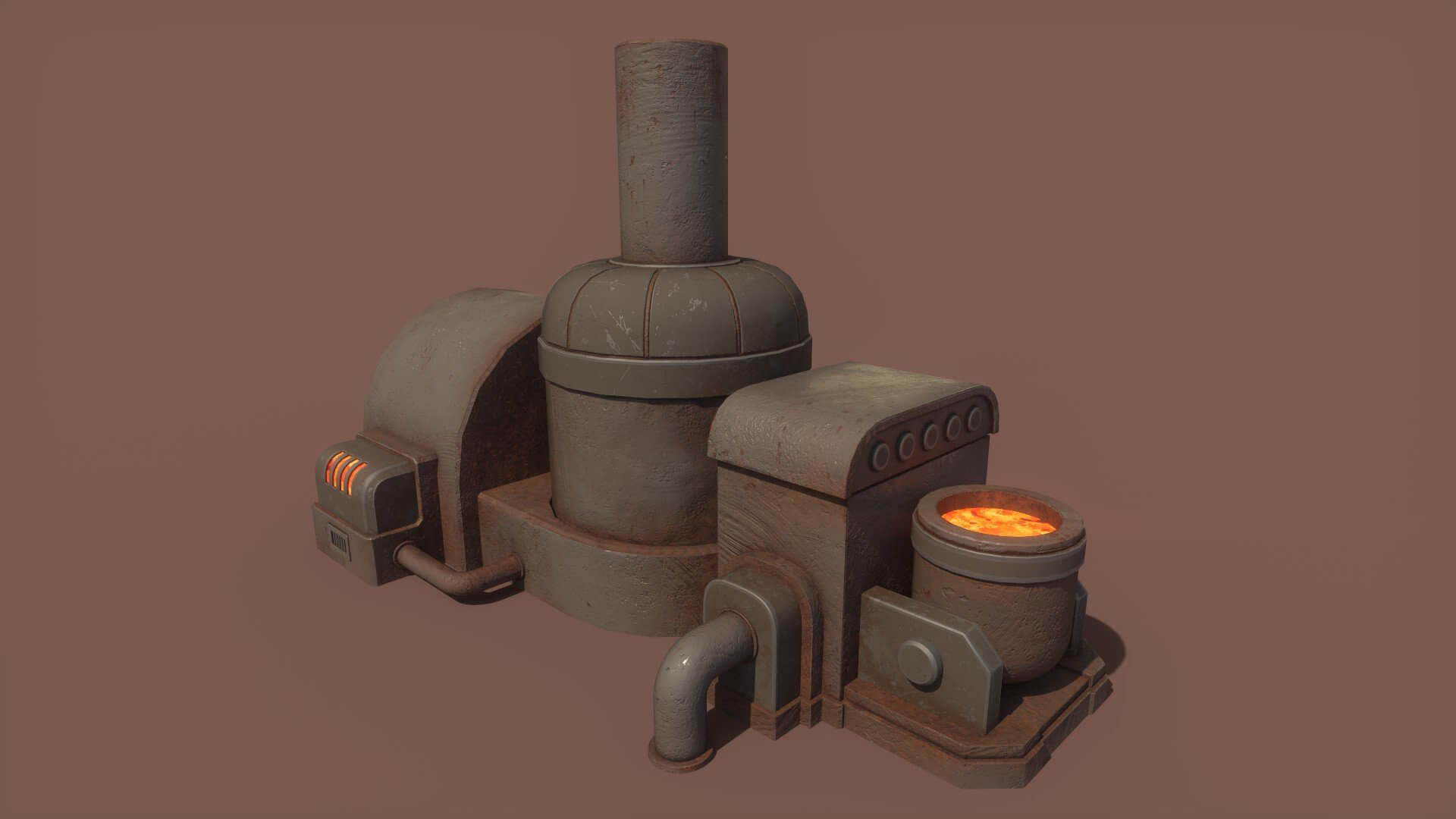 Retrofuturism Stylized Scifi Megaforge - 3D Model by Art_Teeves