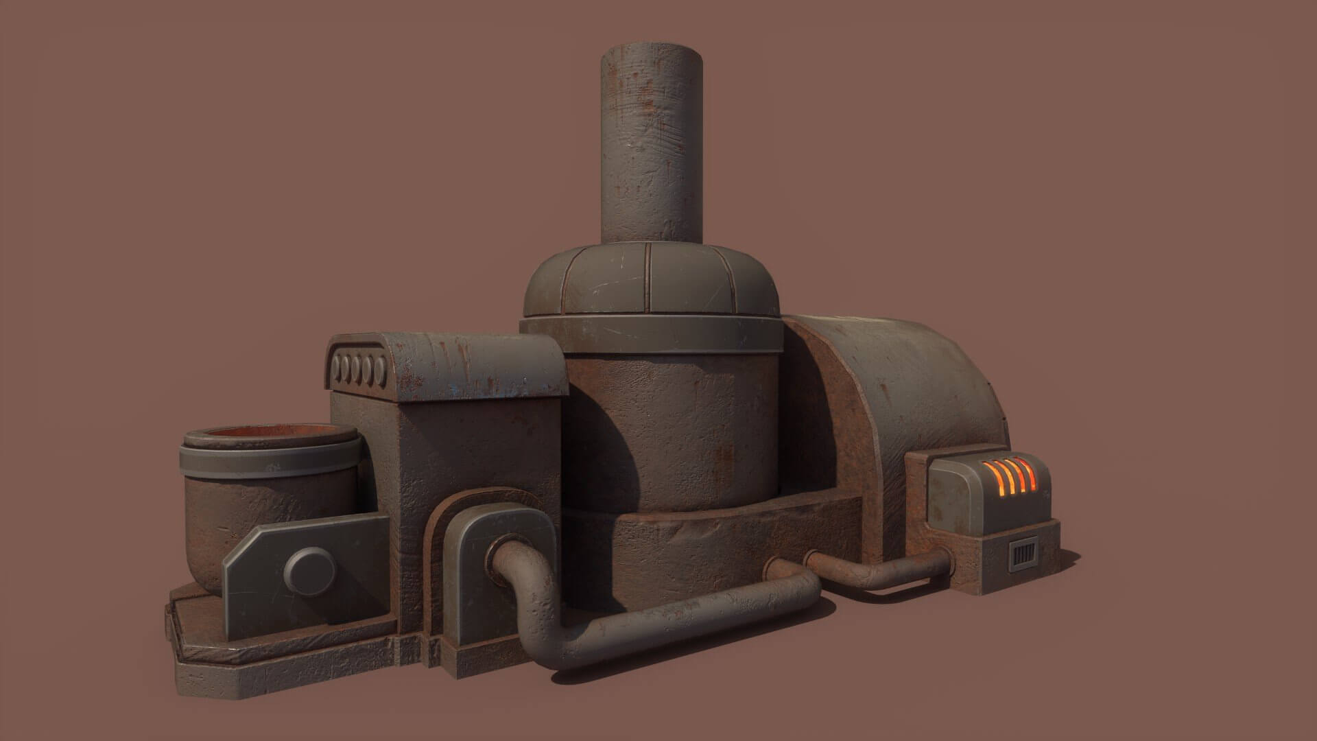 Retrofuturism Stylized Scifi Megaforge - 3D Model by Art_Teeves