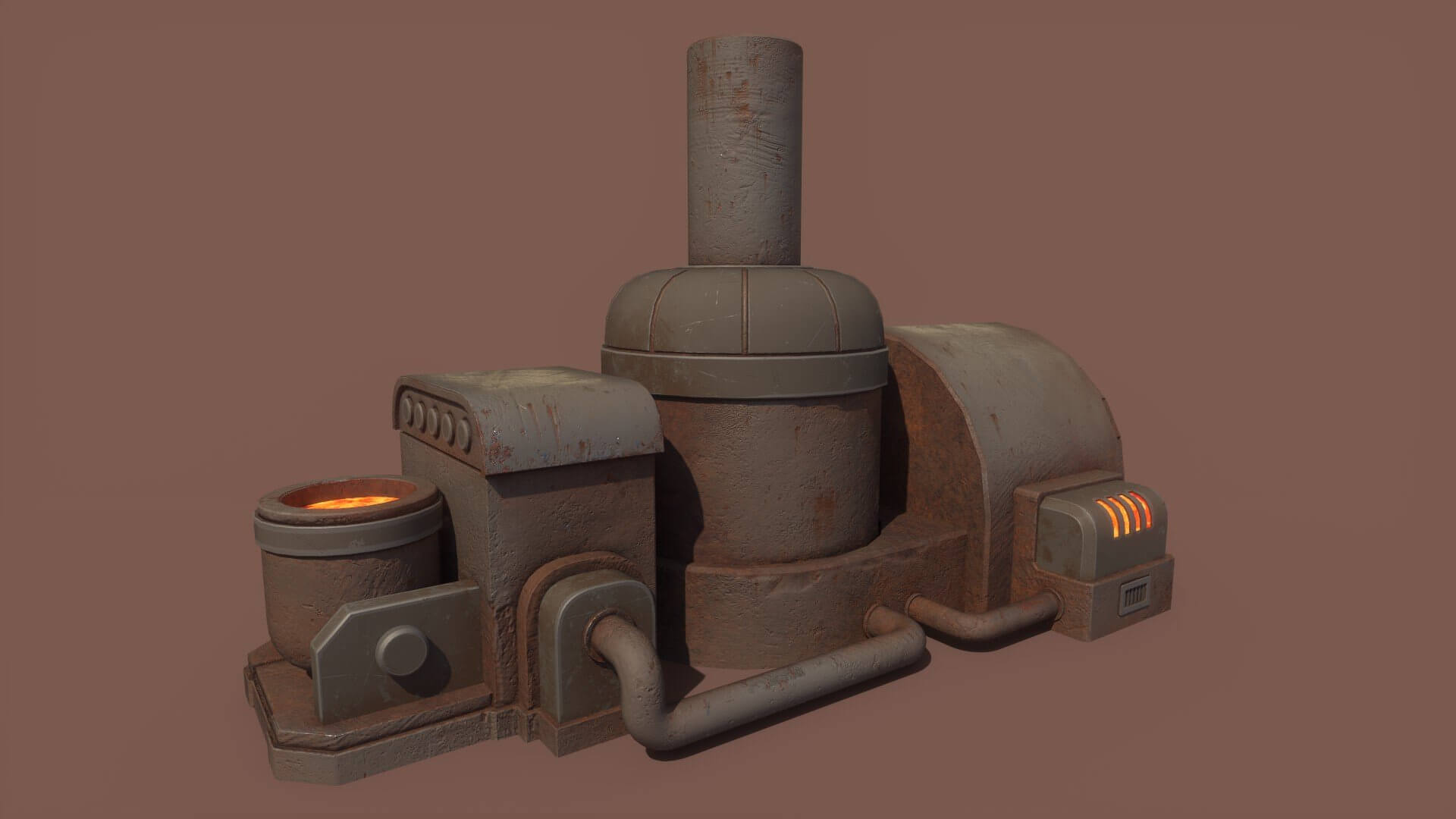 Retrofuturism Stylized Scifi Megaforge - 3D Model by Art_Teeves