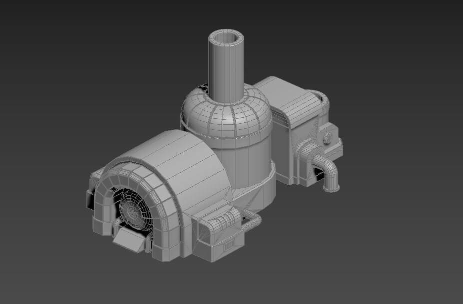 Retrofuturism Stylized Scifi Megaforge - 3D Model by Art_Teeves