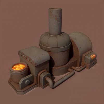 Retrofuturism Stylized Scifi Megaforge - 3D Model by Art_Teeves