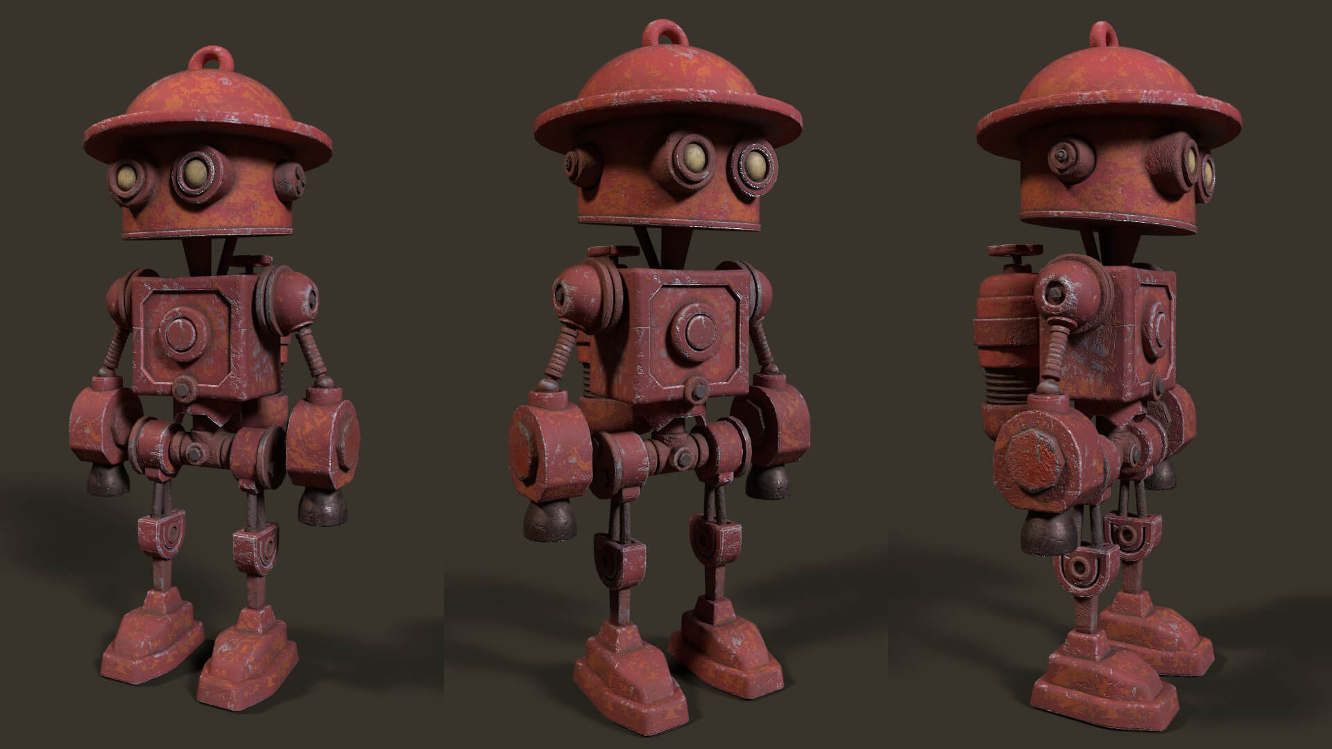 Rusty Fireman Robot - 3D Model by Art_Teeves
