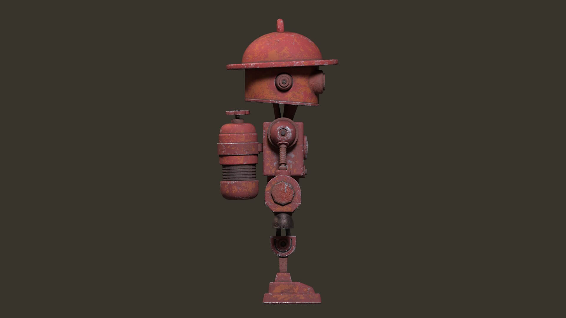 Rusty Fireman Robot - 3D Model by Art_Teeves