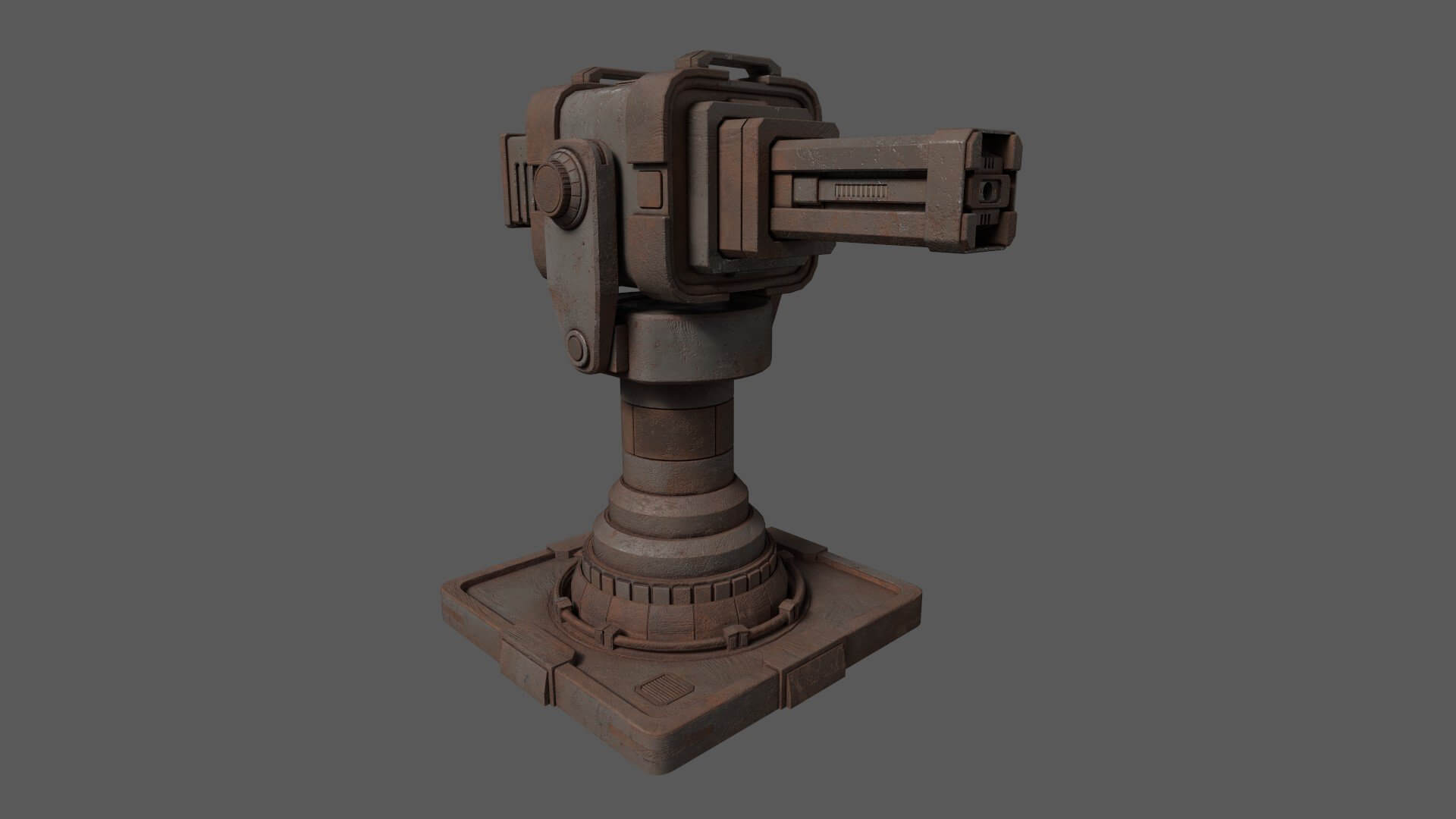Rusty Retrofuturism Laser Turret - 3D Model by Art_Teeves