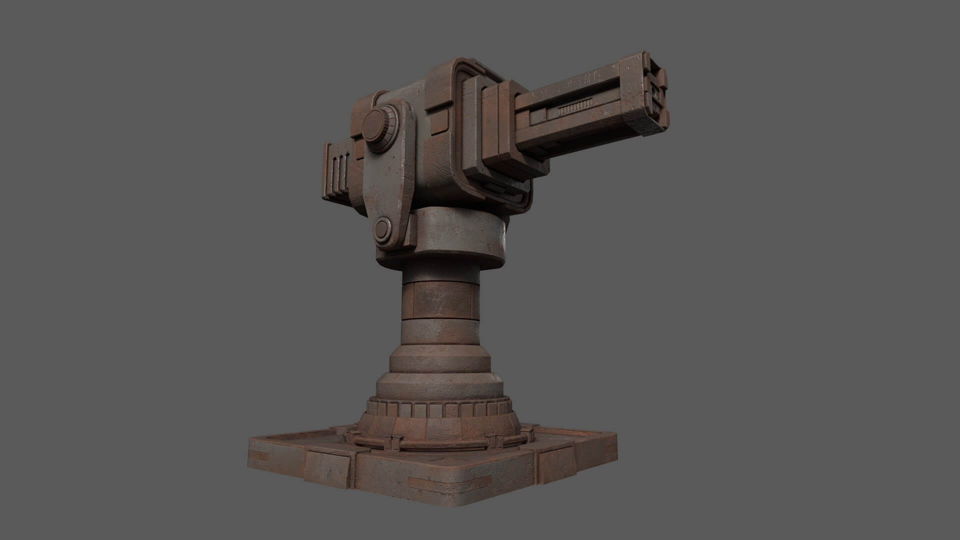 Rusty Retrofuturism Laser Turret - 3D Model by Art_Teeves
