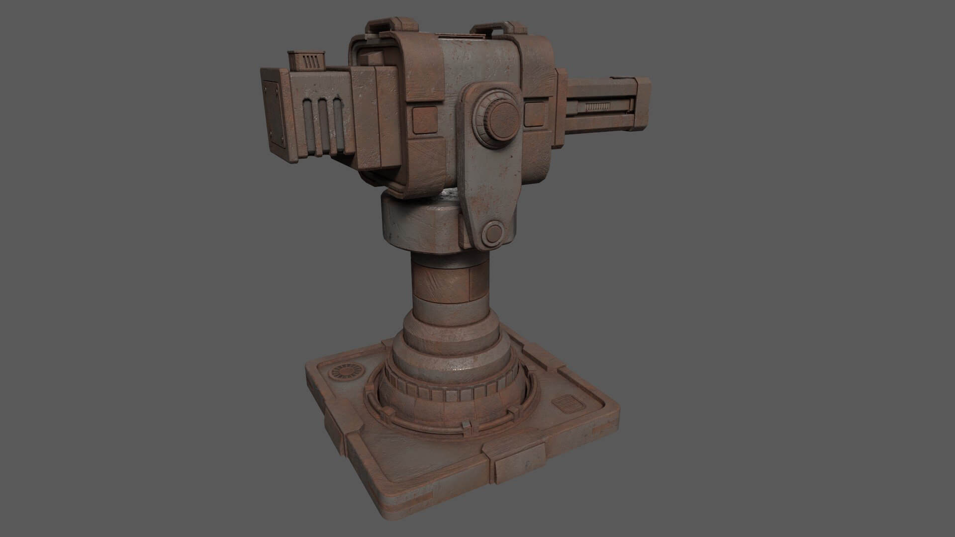 Rusty Retrofuturism Laser Turret - 3D Model by Art_Teeves
