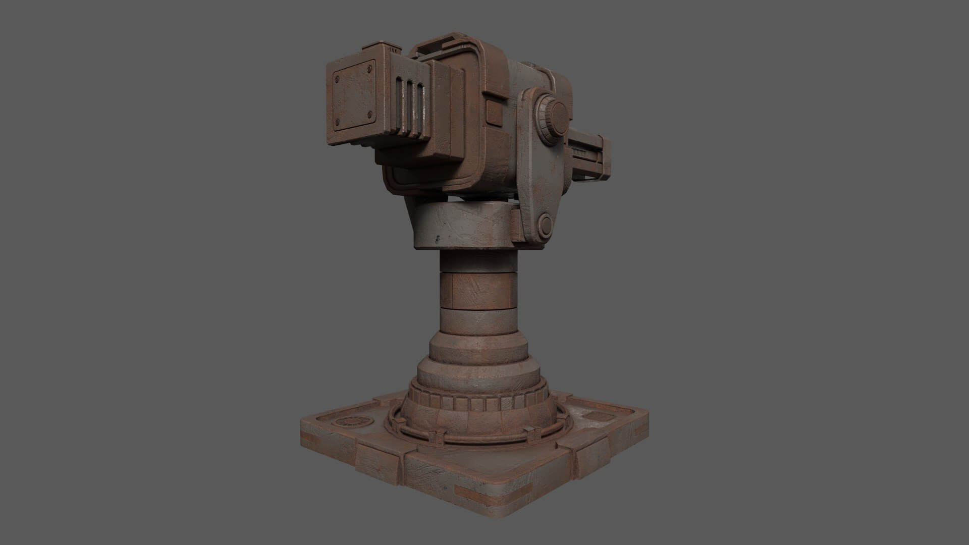 Rusty Retrofuturism Laser Turret - 3D Model by Art_Teeves