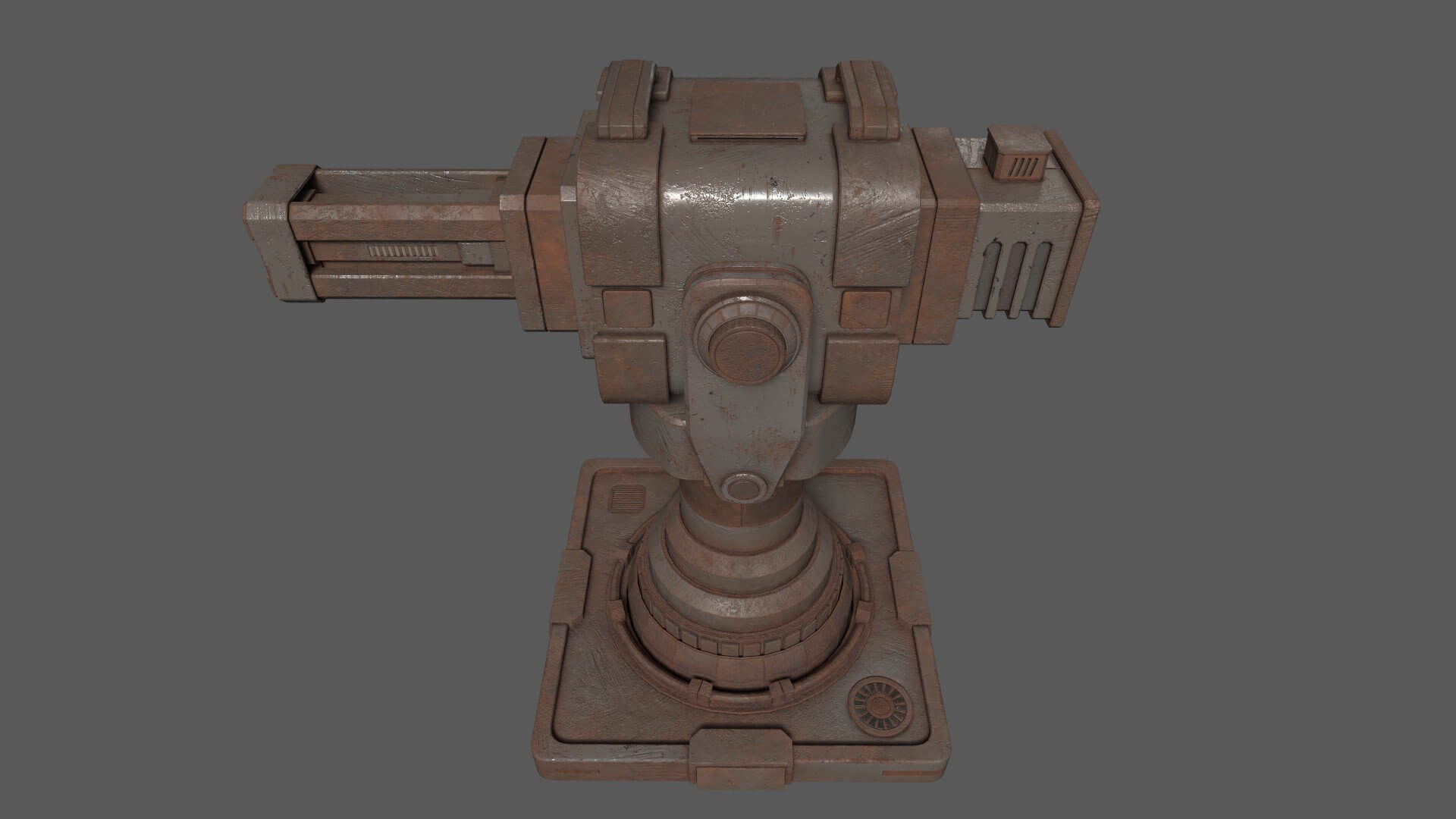 Rusty Retrofuturism Laser Turret - 3D Model by Art_Teeves