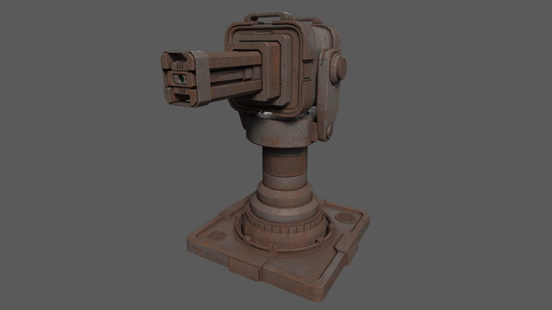 Rusty Retrofuturism Laser Turret - 3D Model by Art_Teeves