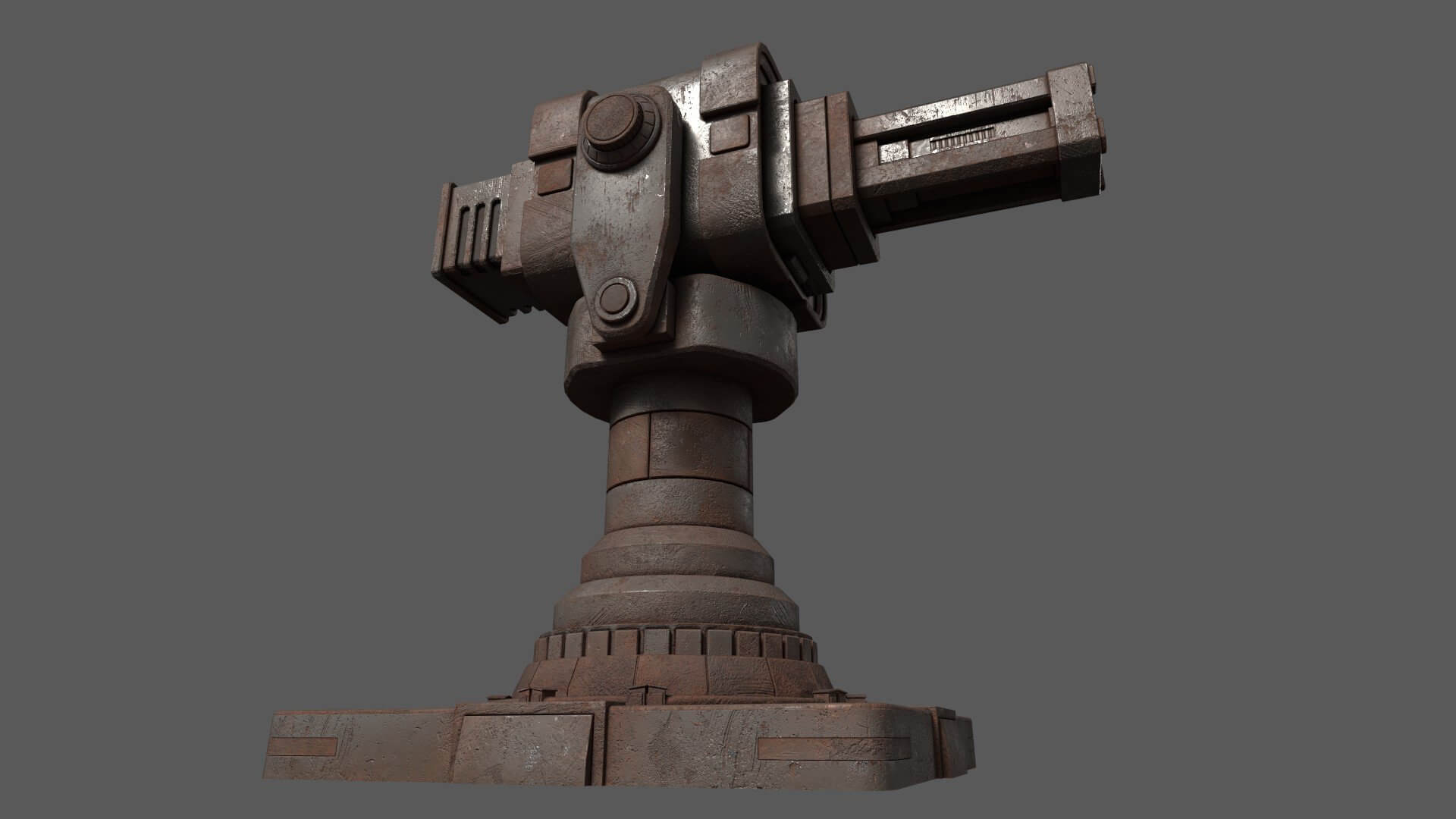Rusty Retrofuturism Laser Turret - 3D Model by Art_Teeves