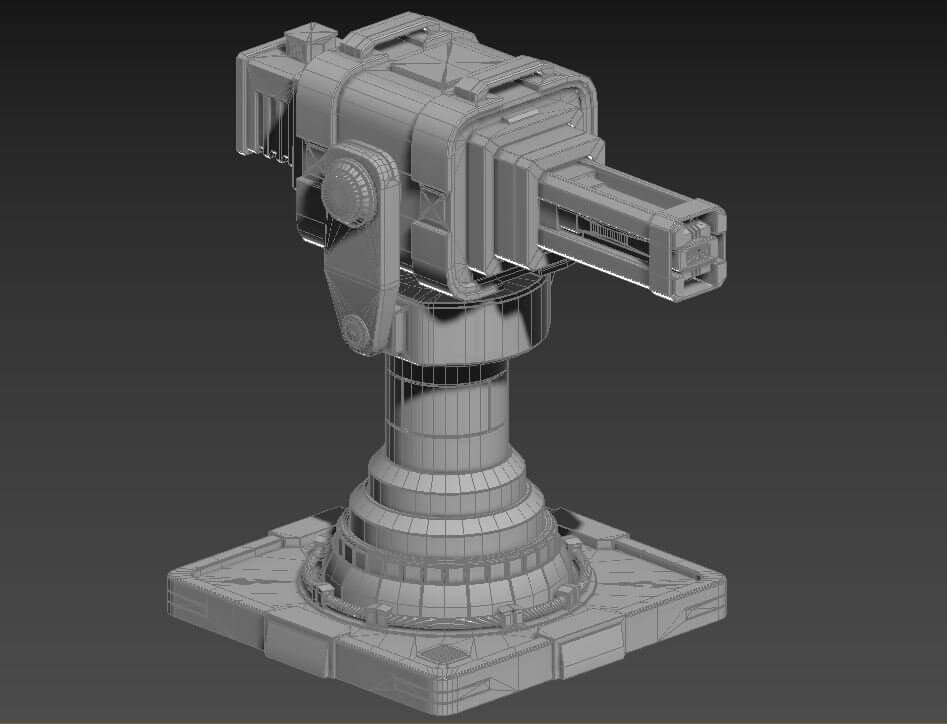 Rusty Retrofuturism Laser Turret - 3D Model by Art_Teeves