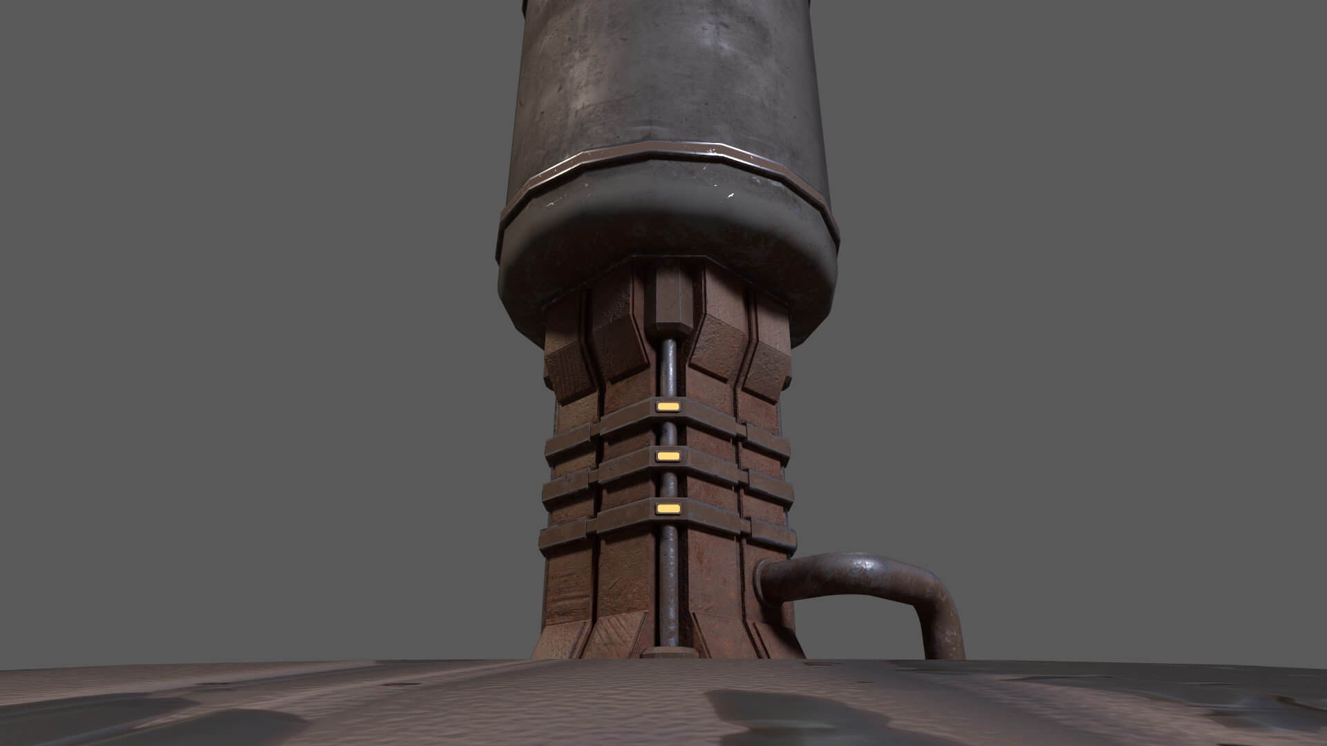 Rusty Sci-Fi Post-Apocalypse Pump 3D Model by Art_Teeves