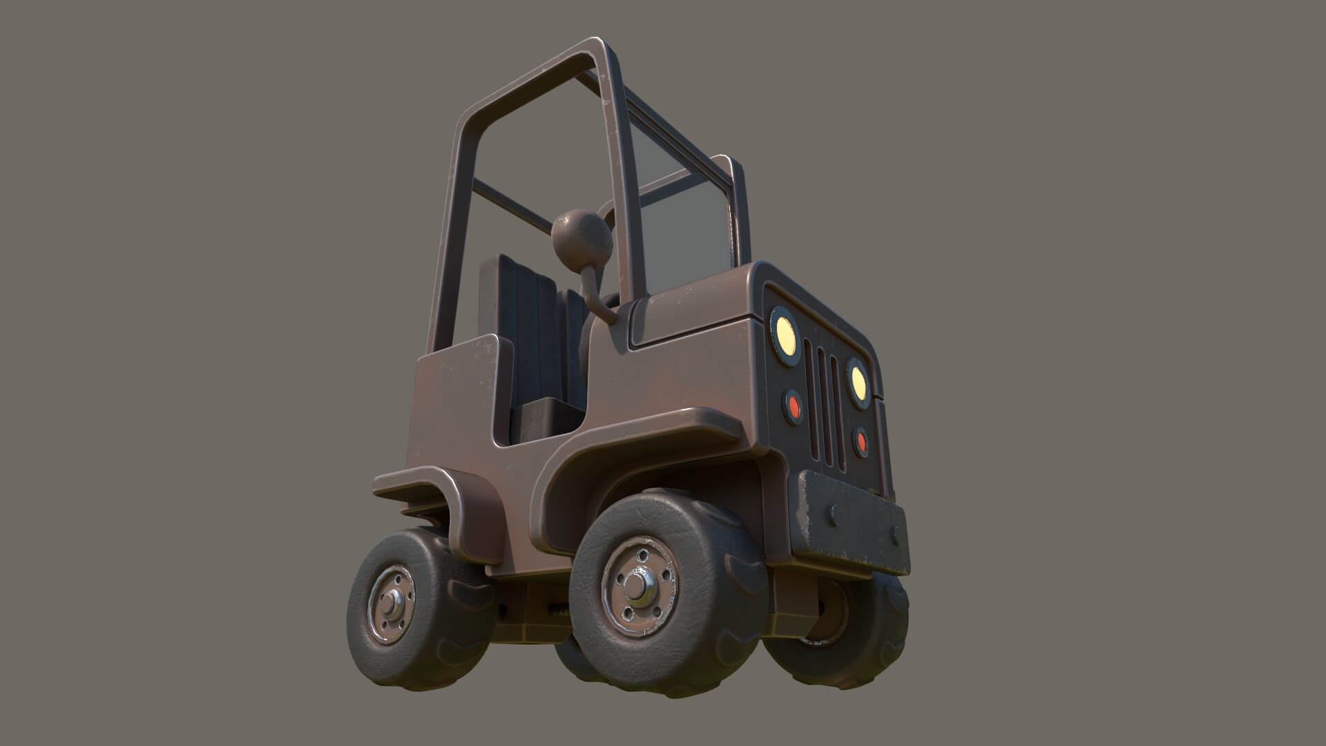 Simple Cartoony Jeep - 3D Model by Art_Teeves