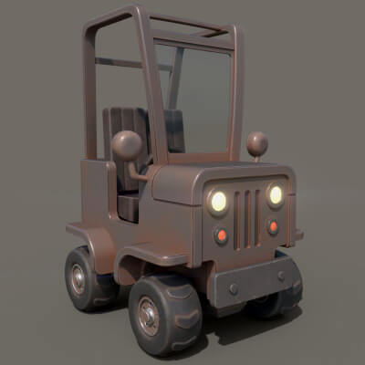 Simple Cartoony Jeep - 3D Model by Art_Teeves