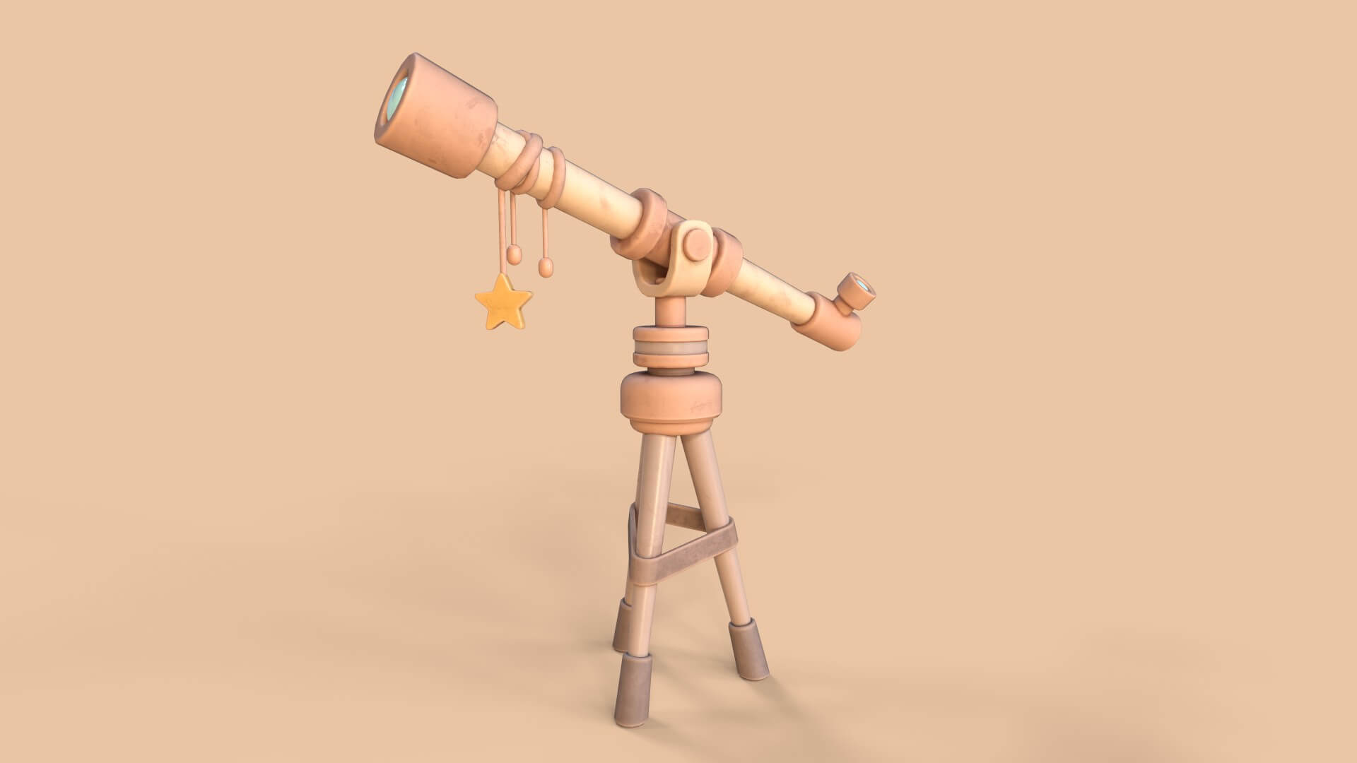 Simple Stylized Cartoony Telescope - 3D Model by Art_Teeves