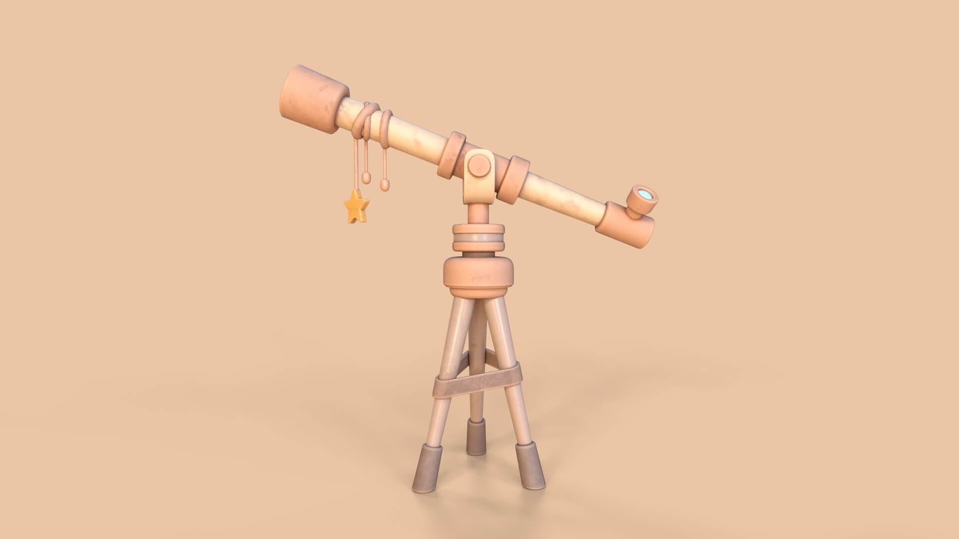 Simple Stylized Cartoony Telescope - 3D Model by Art_Teeves