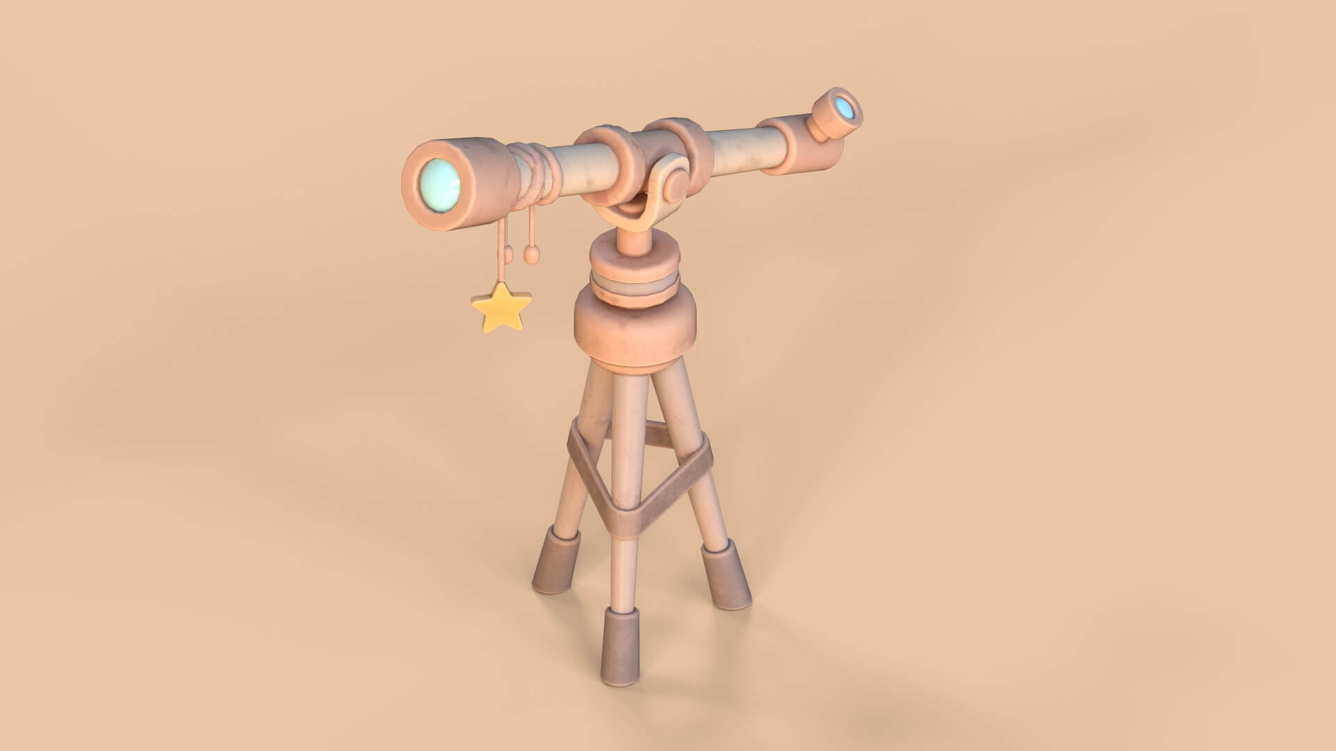 Simple Stylized Cartoony Telescope - 3D Model by Art_Teeves